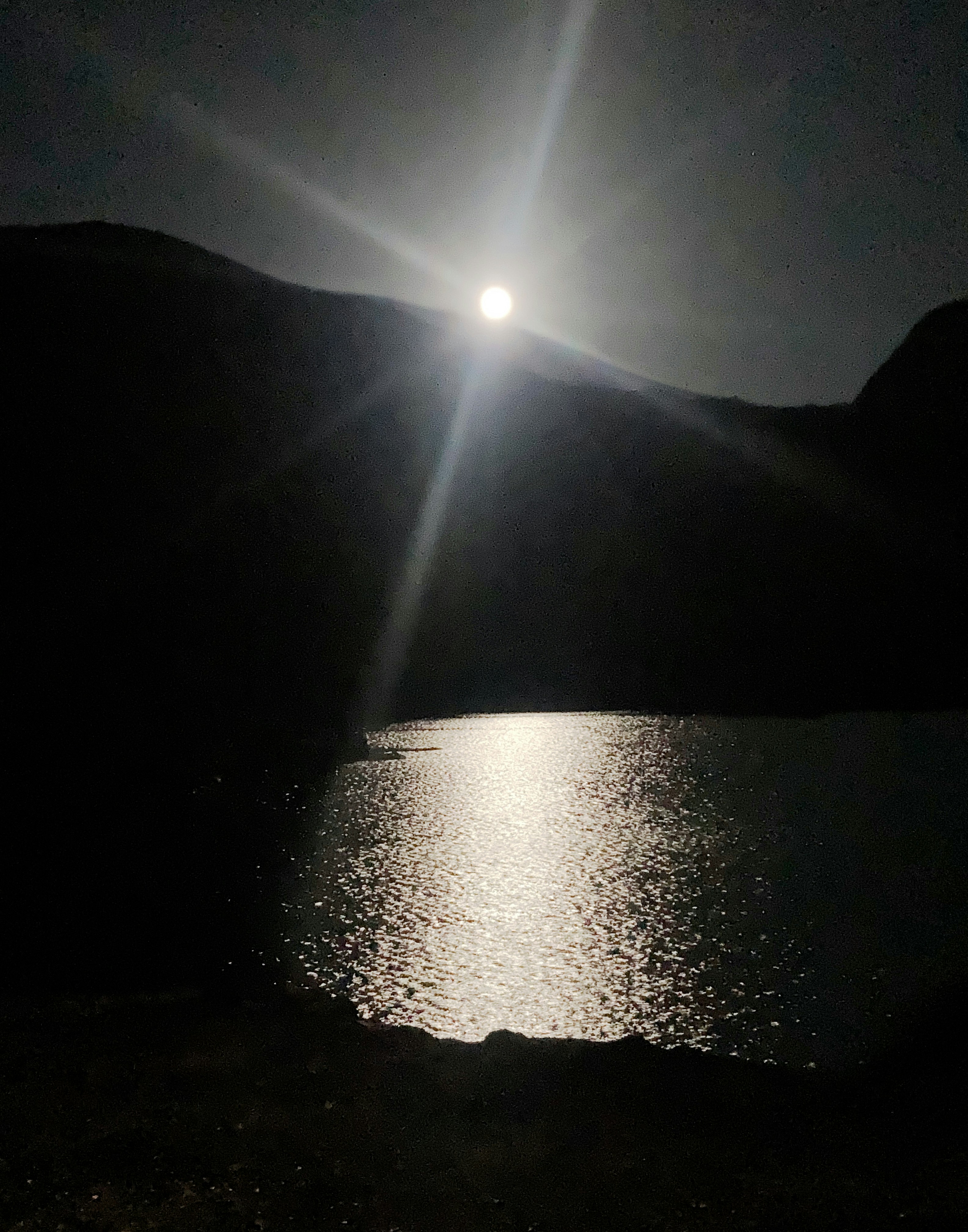 Moonlit Ridge Over a Quiet Lake
