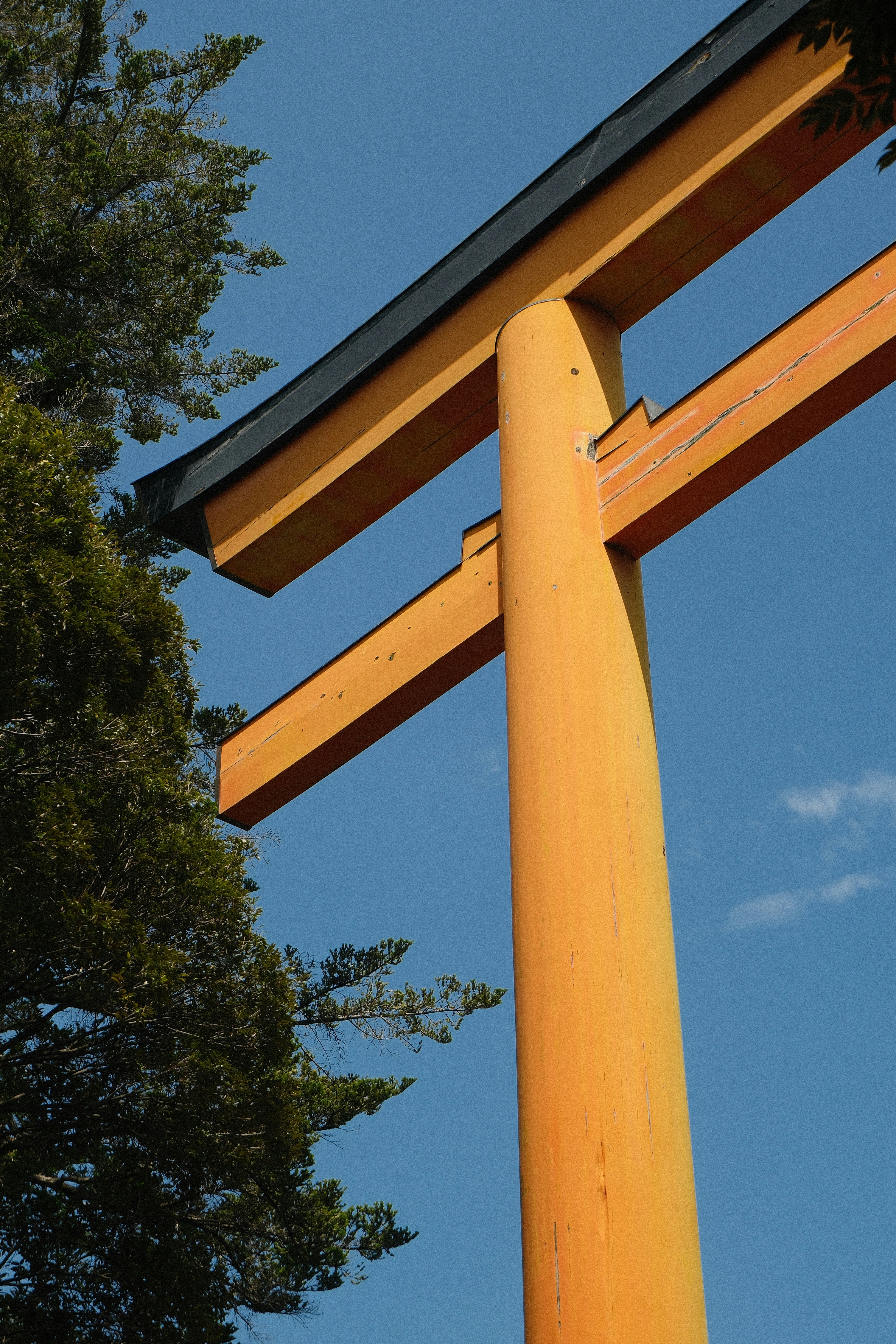 Golden Torii Against a Clear Blue Sky