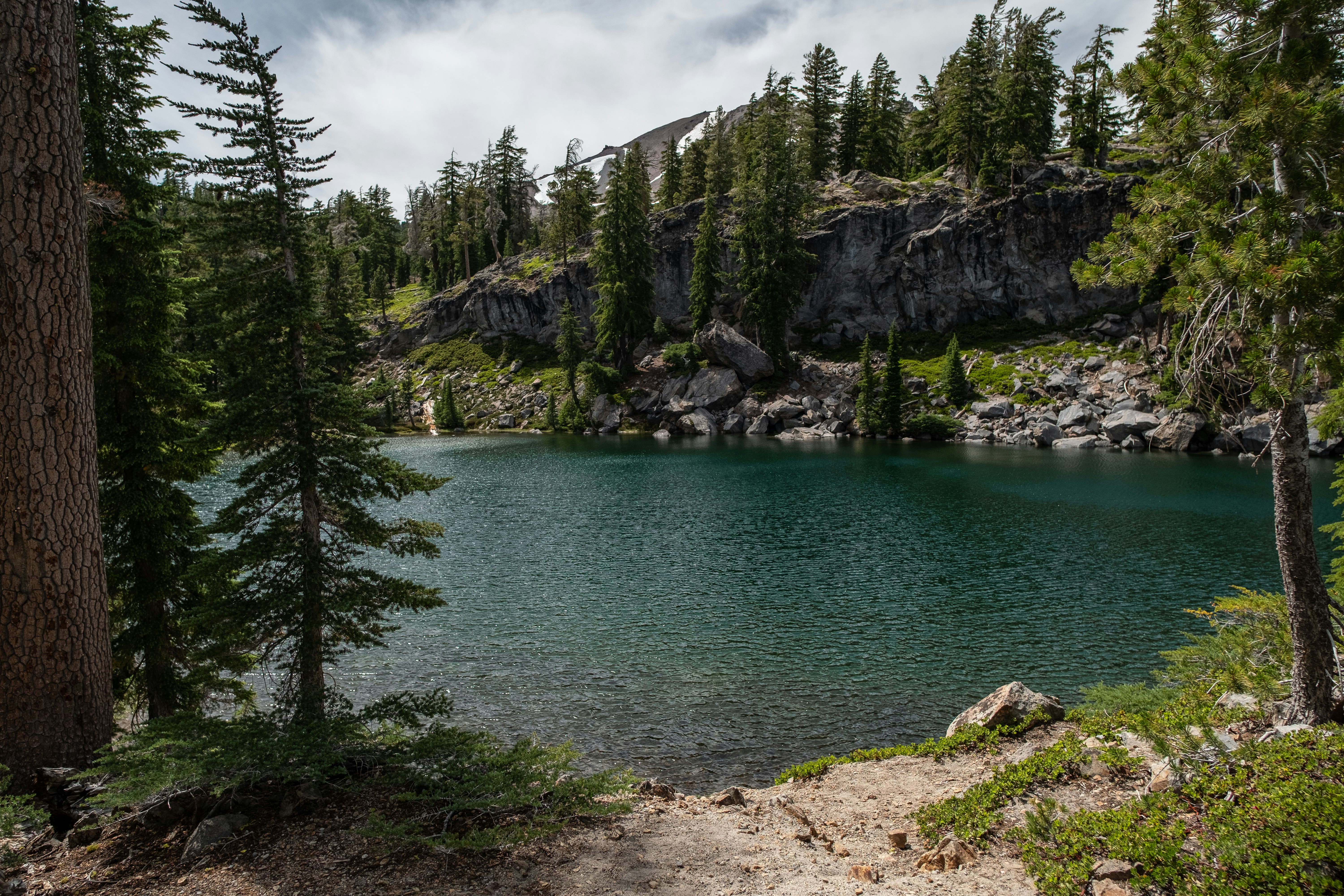 Edge of the Emerald Lake: Forested Rim with Alpine Walkway