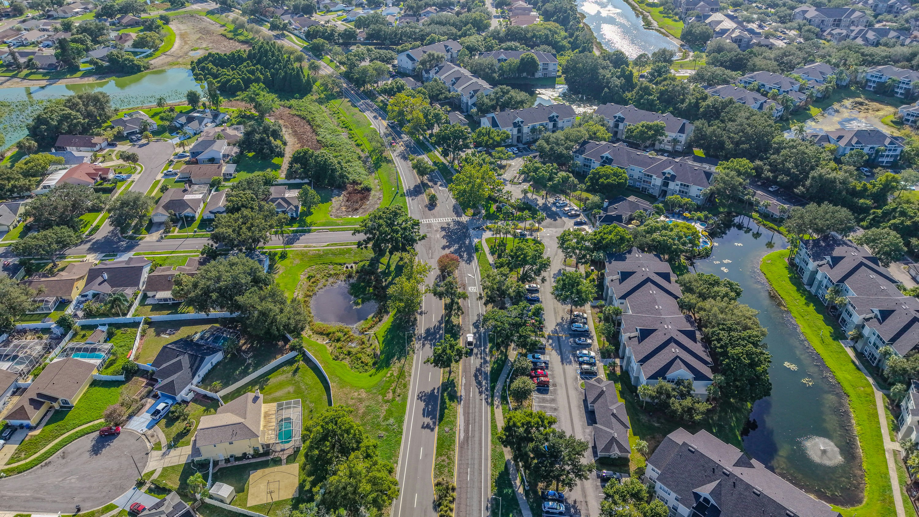 Aerial Quiet in a Suburban Mosaic
