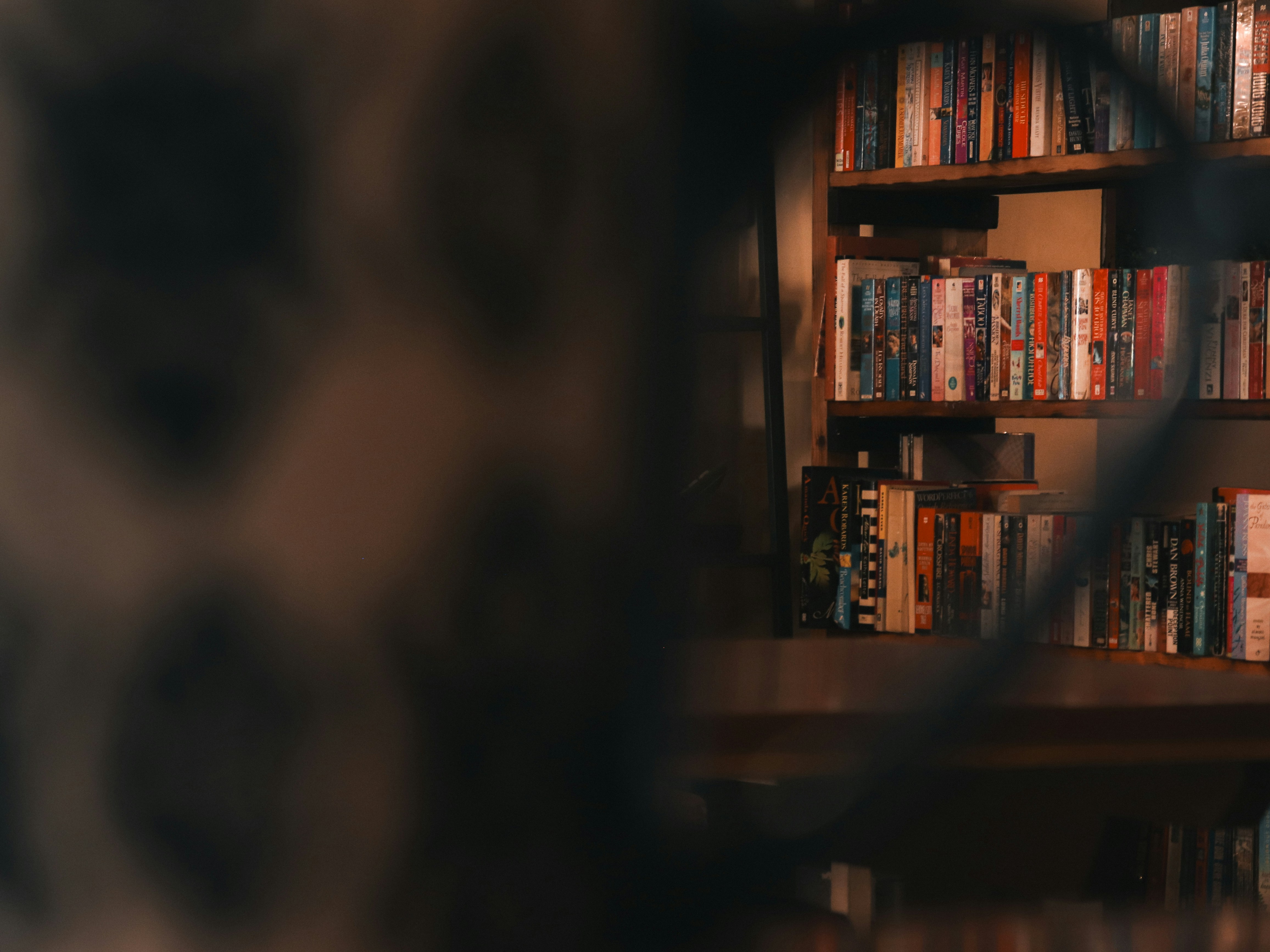 Books Through a Circular Frame: a Quiet Library Scene