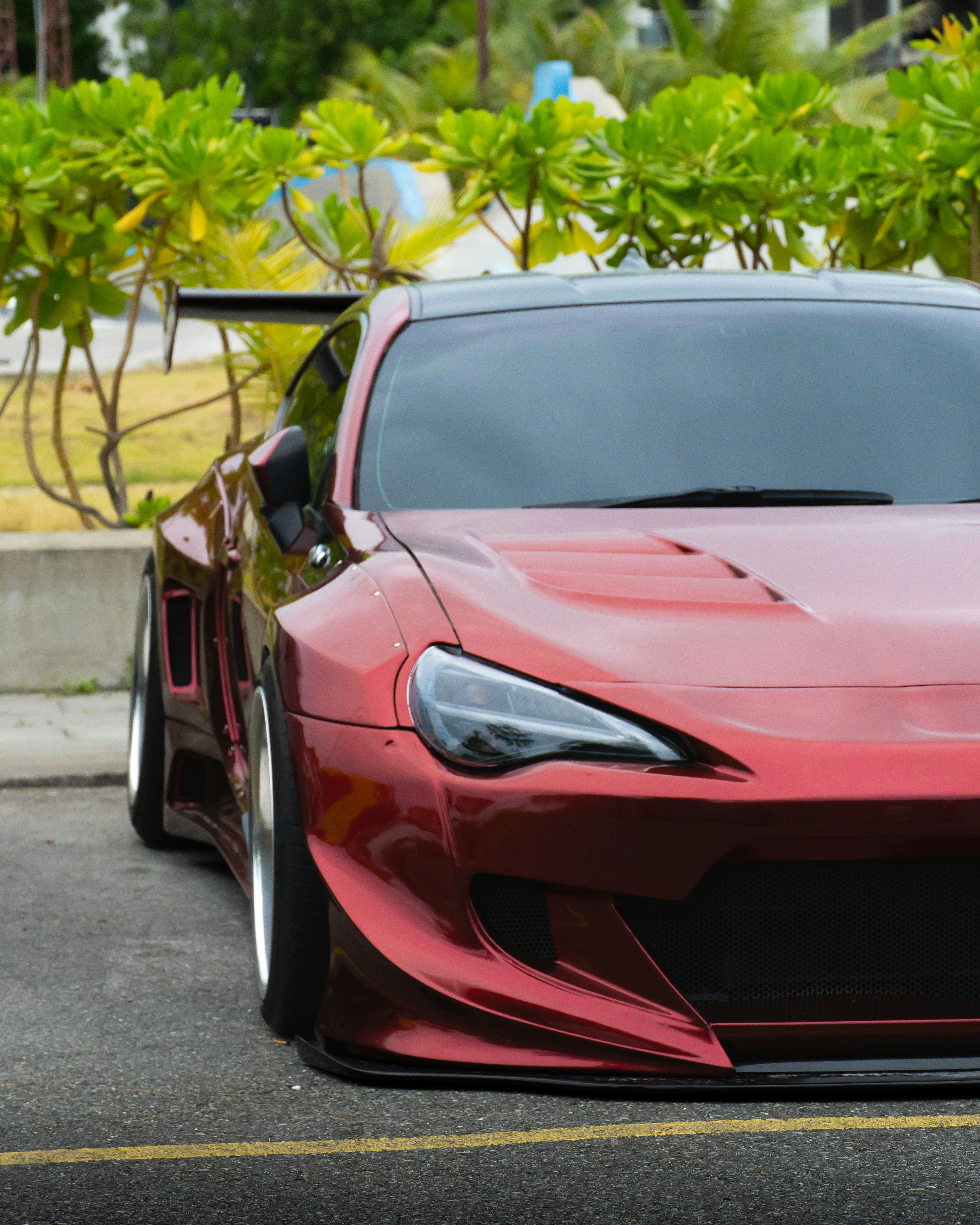 Low-Angle Glare: A Red Retromodern Stance