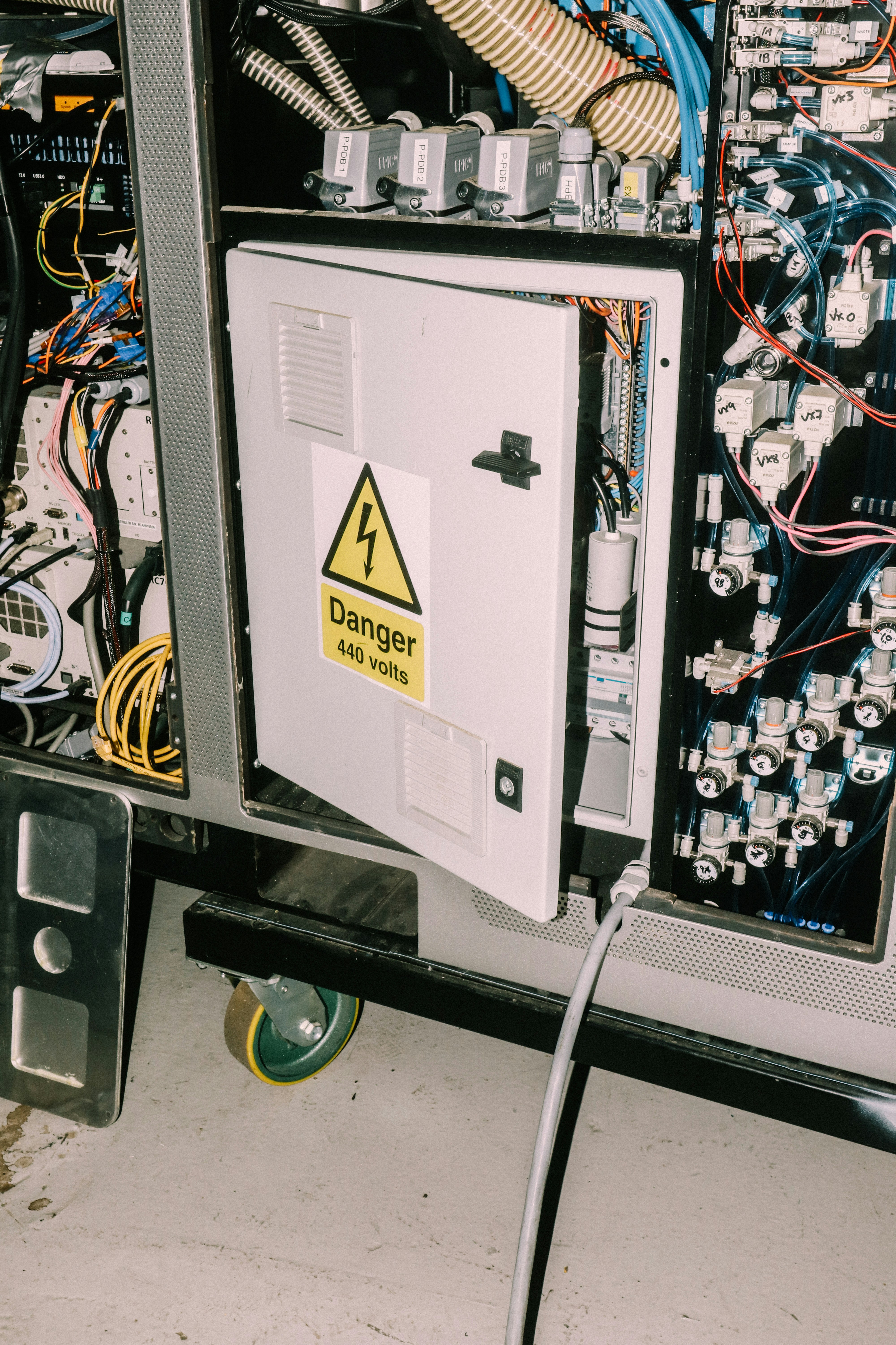 Danger Door in an Industrial Control Cabinet