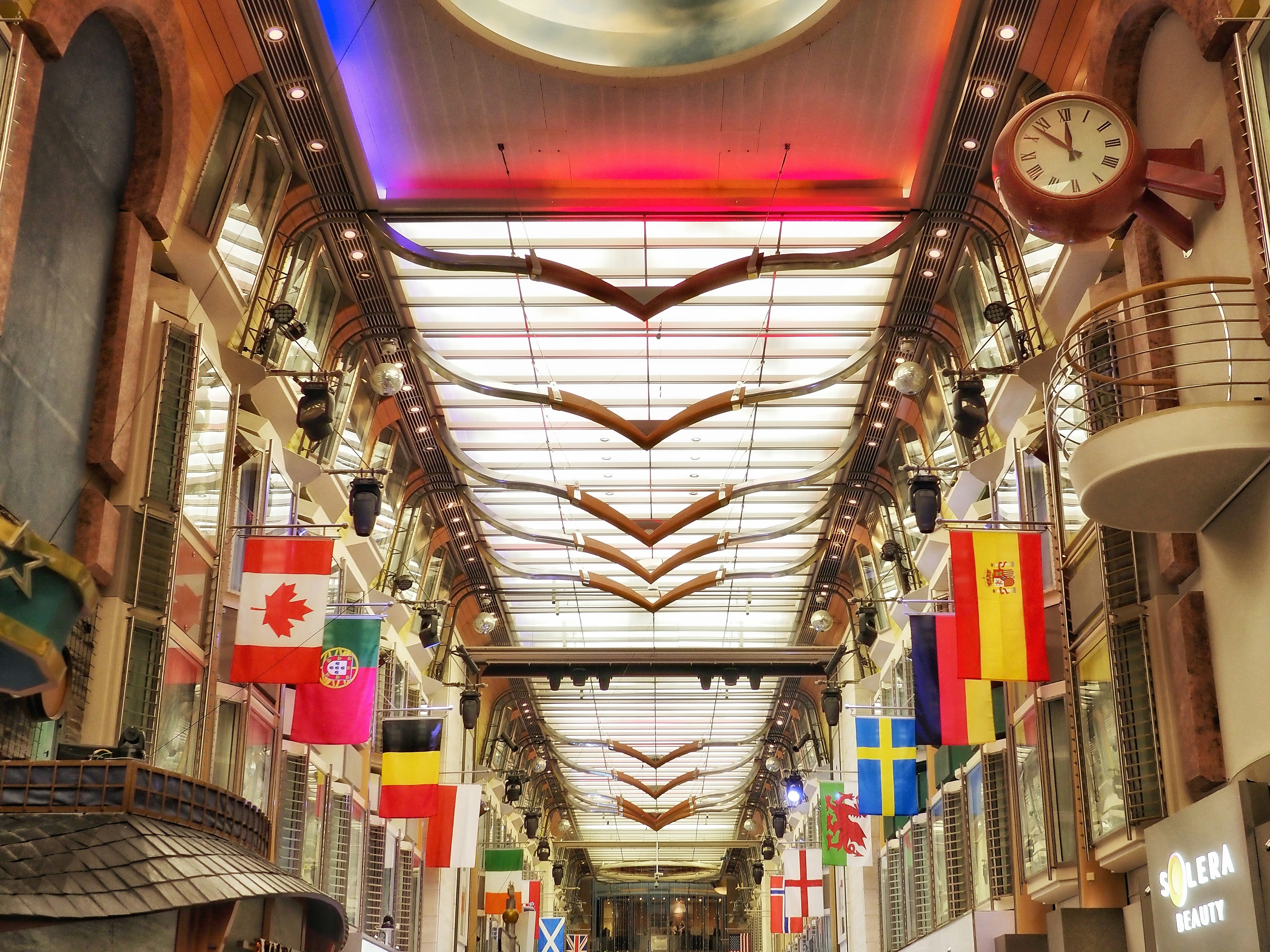 Flag Corridor: A Global Tapestry Under Glass