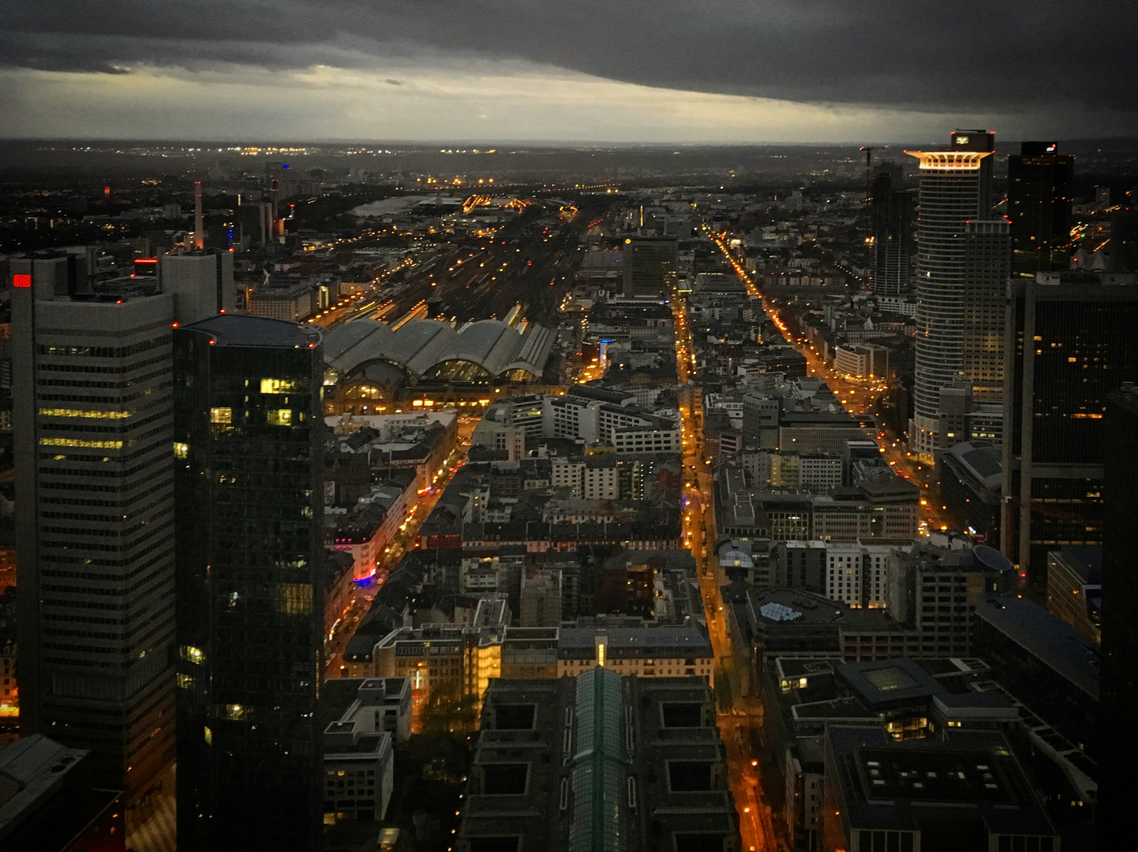 Night Grid: A City’s Bright Veins Sparkle Through downtown
