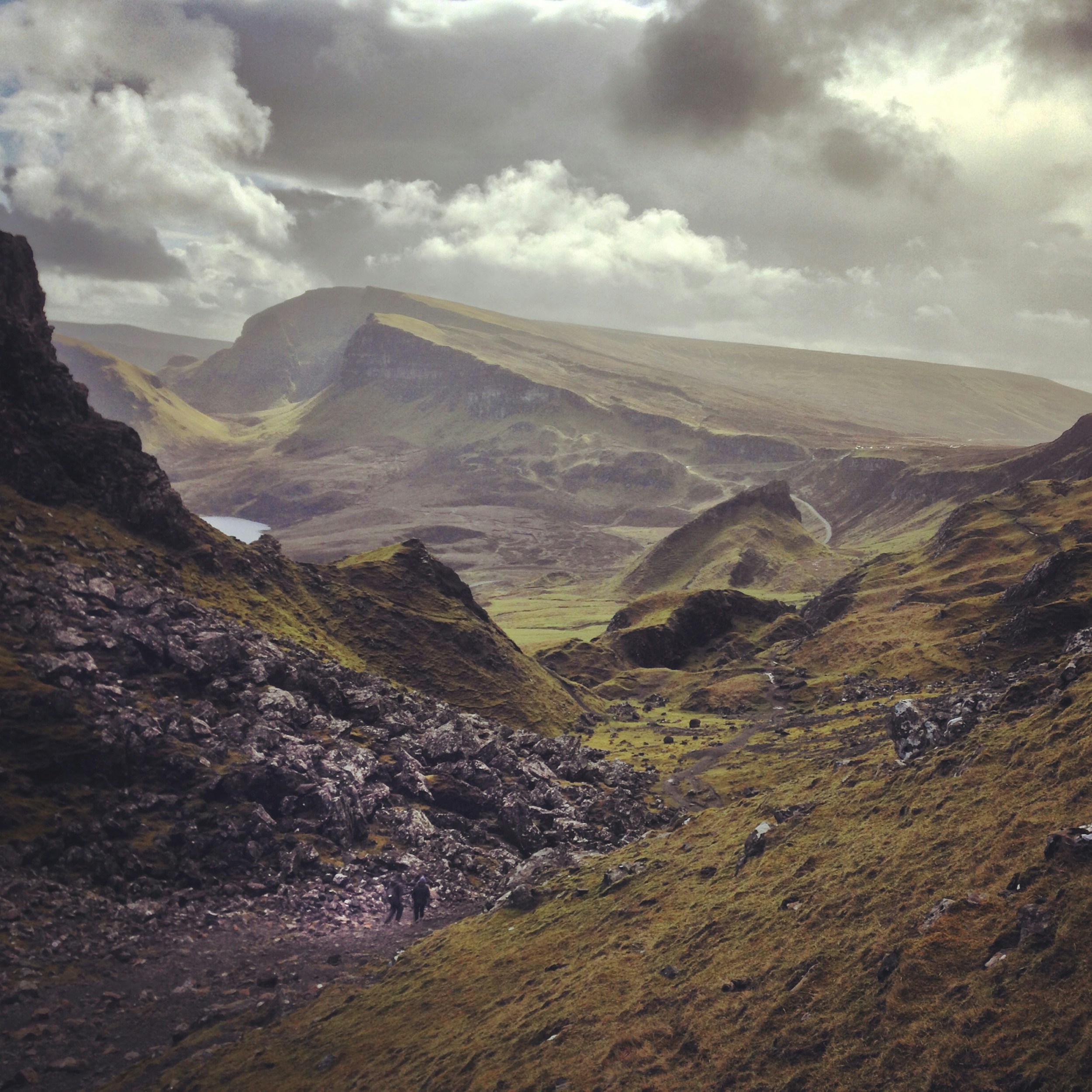 Valley Between the Castled Ridge at Dusk