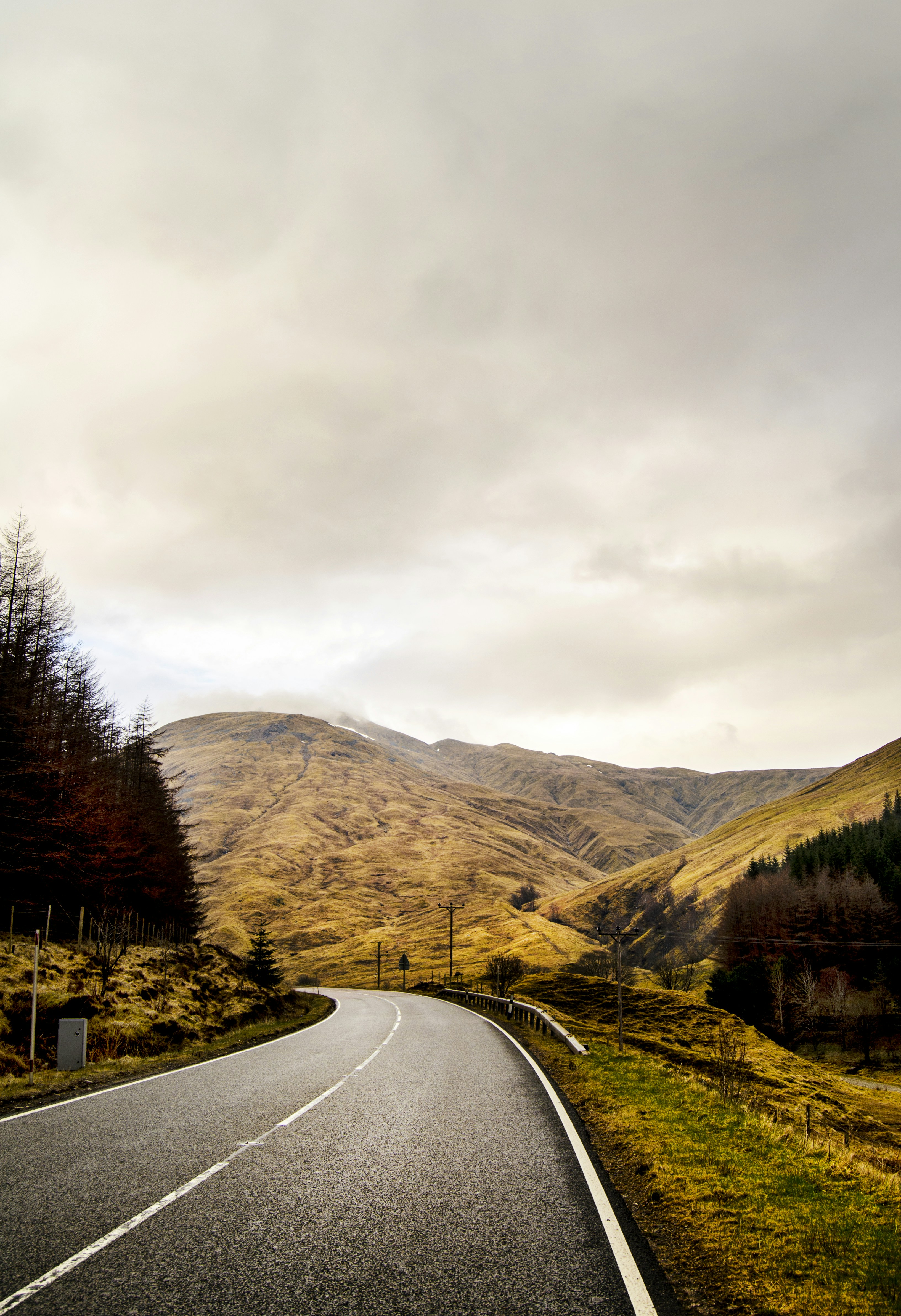 On the road in the Scottish Highlands