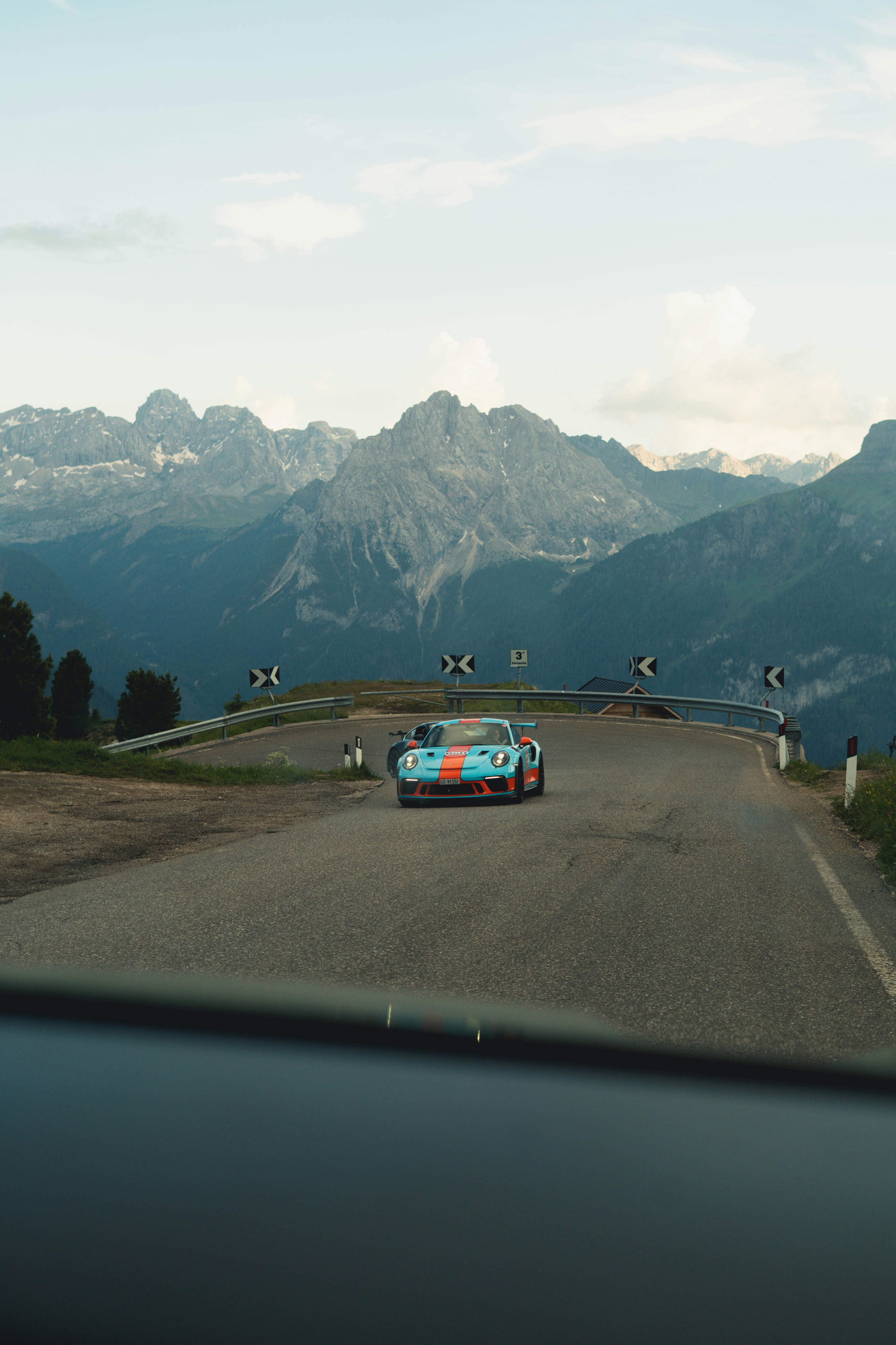 Blue Shelby on a Mountain Bend