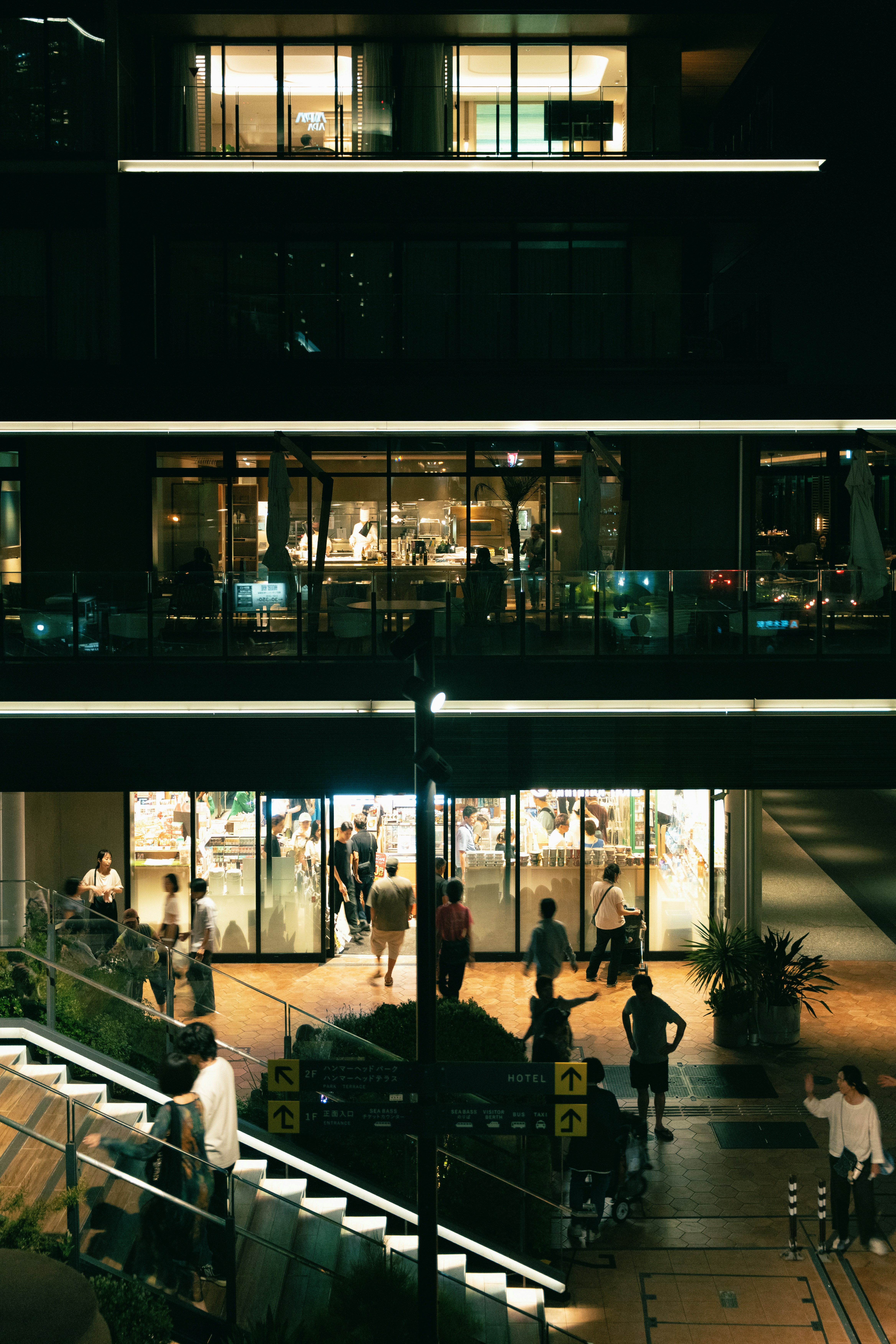 Nightlife Through a Glass Facade: A Multilevel City Shopfront