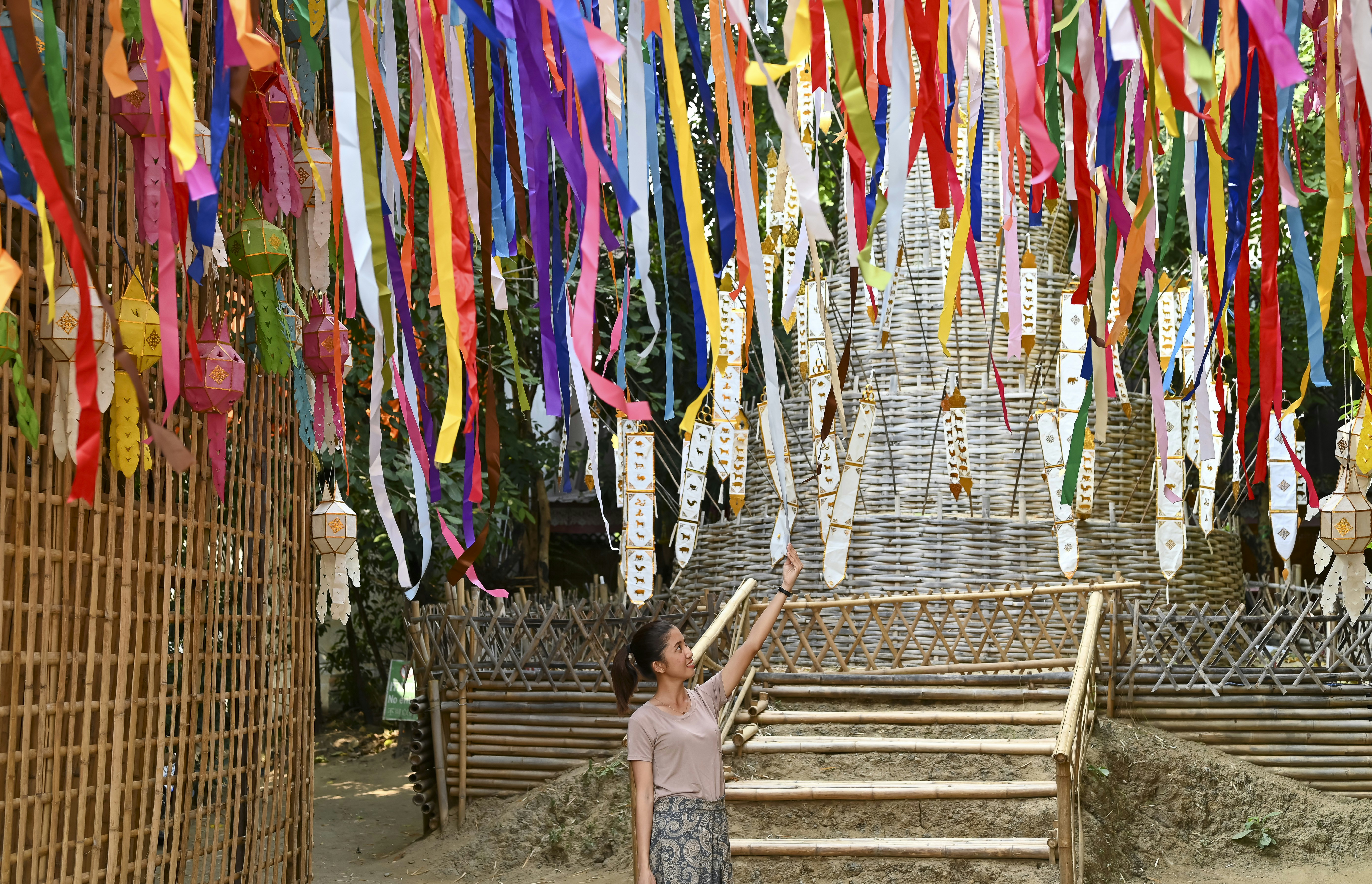 Ribbons of Color Crown a Shrine Path