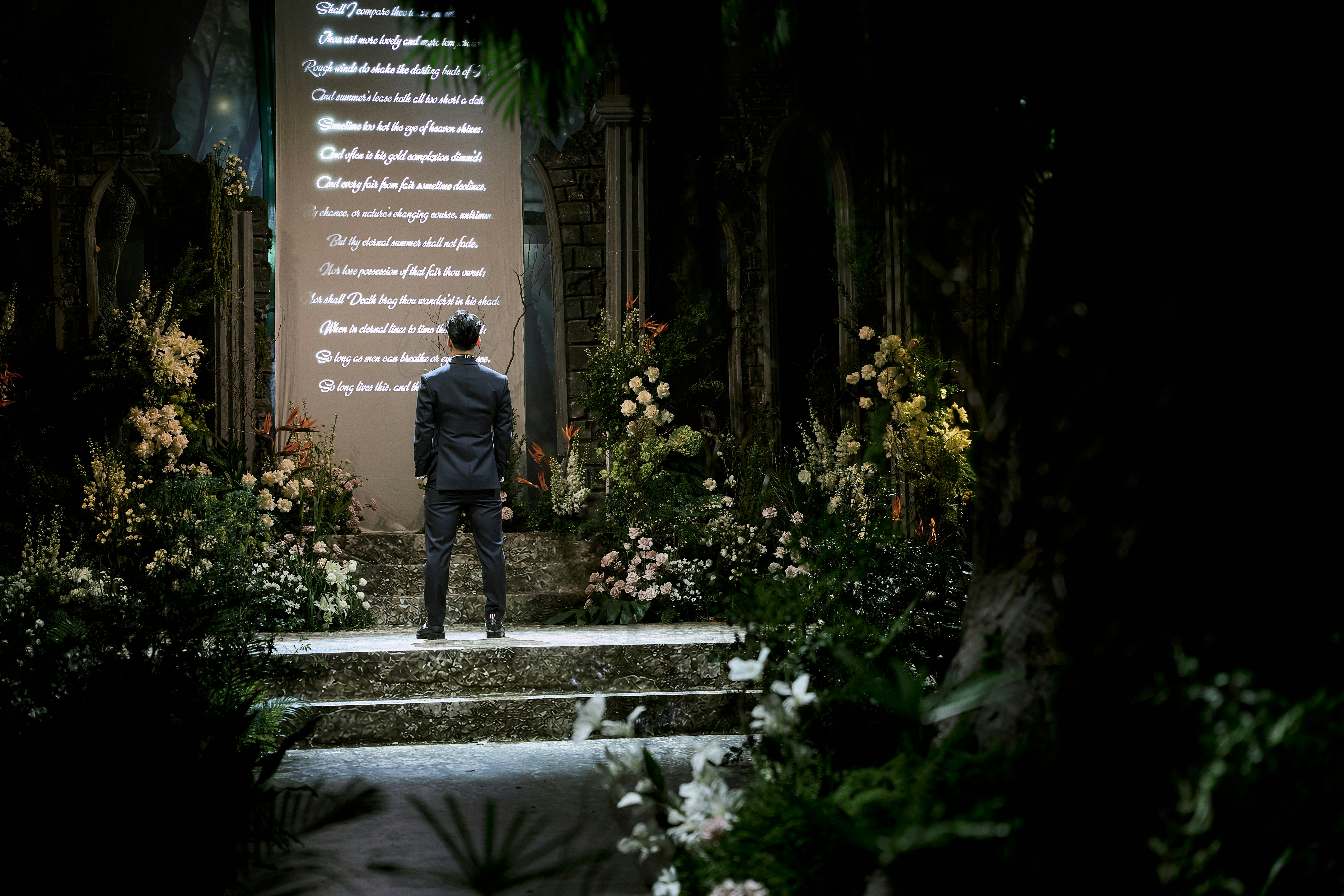 The Solemn Recipient at the Floral Altar