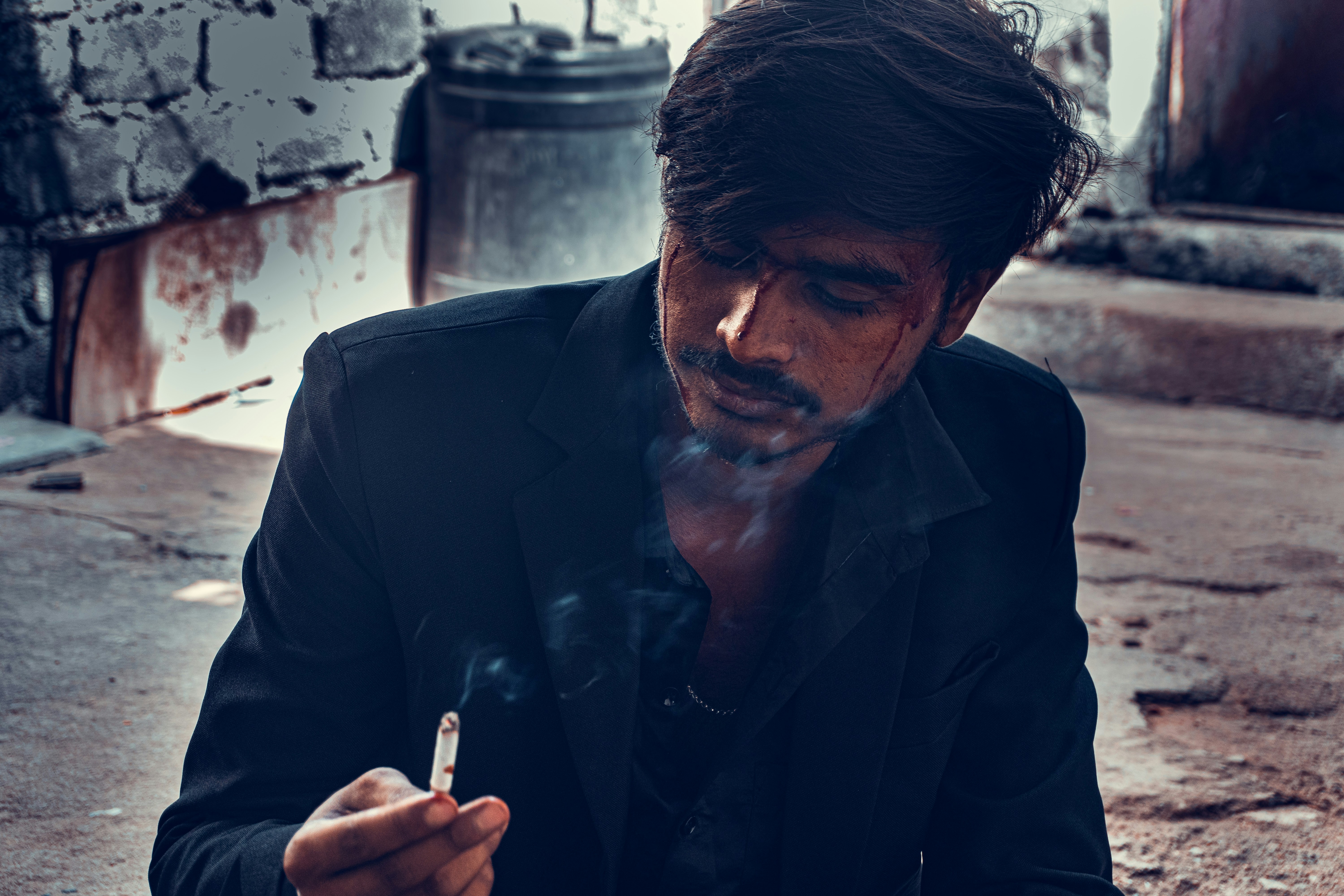 Midnight Resolve: A Smoky Moment in the City Shadow
