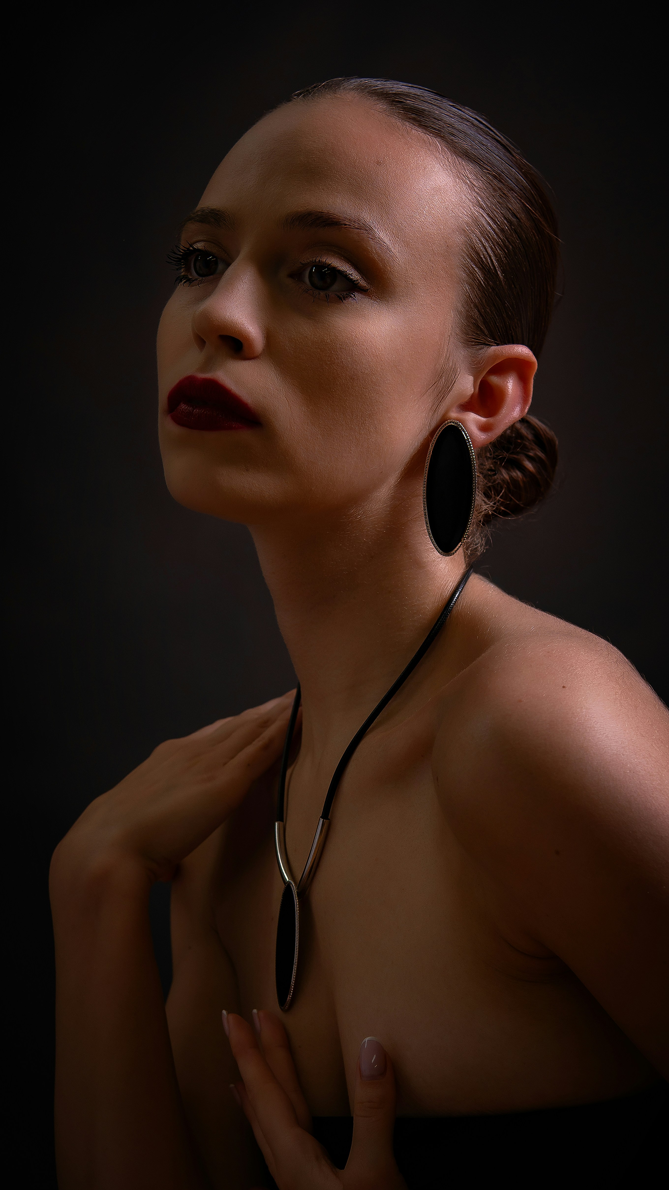 Poise in Profile: Velvet Noir Portrait