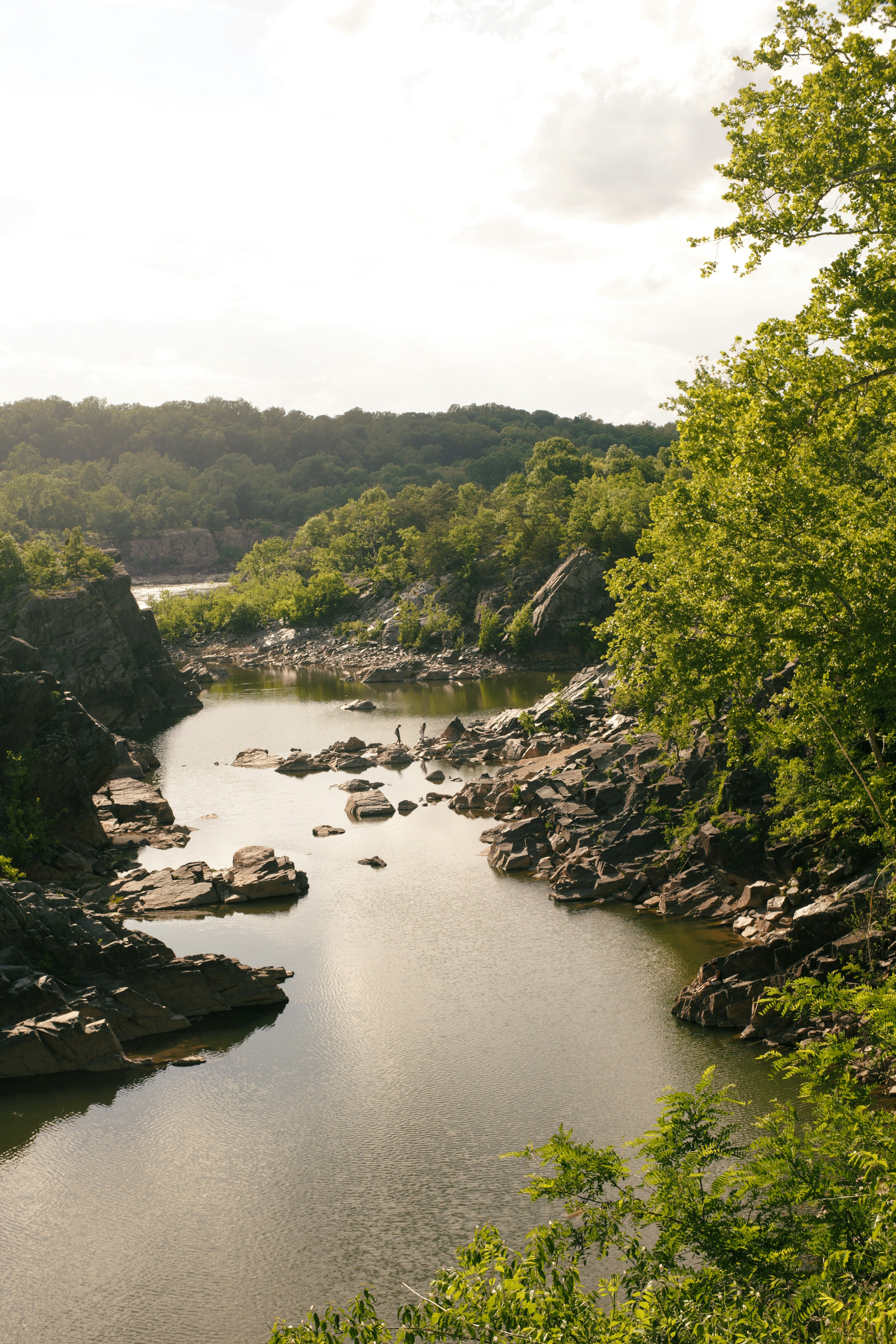 River Convergence Through Rocky Corridors