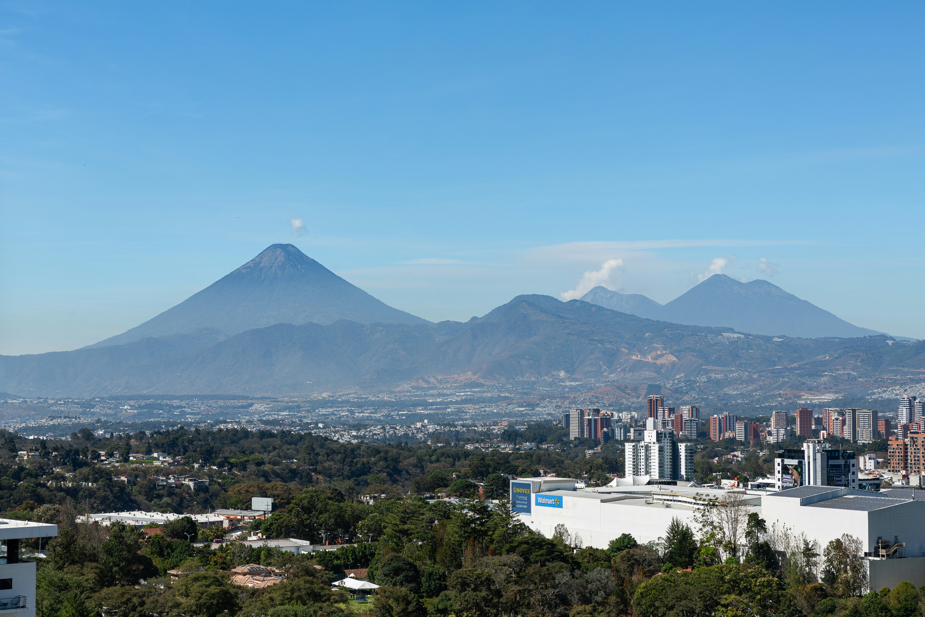 Cityscape Beneath a Slumbering Volcano