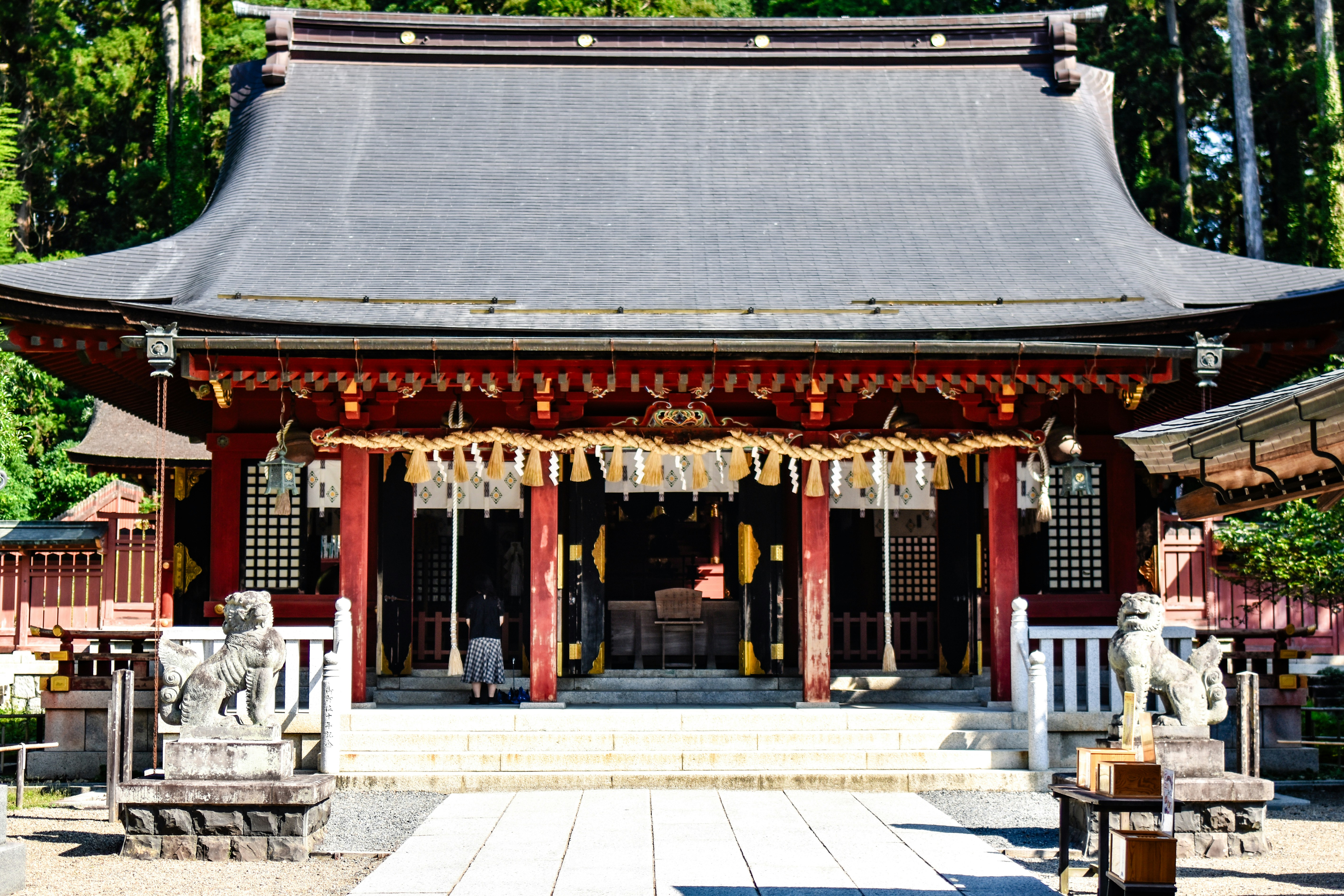 Sacred Corridor: Front Courtyard of a Traditional Japanese Shrine