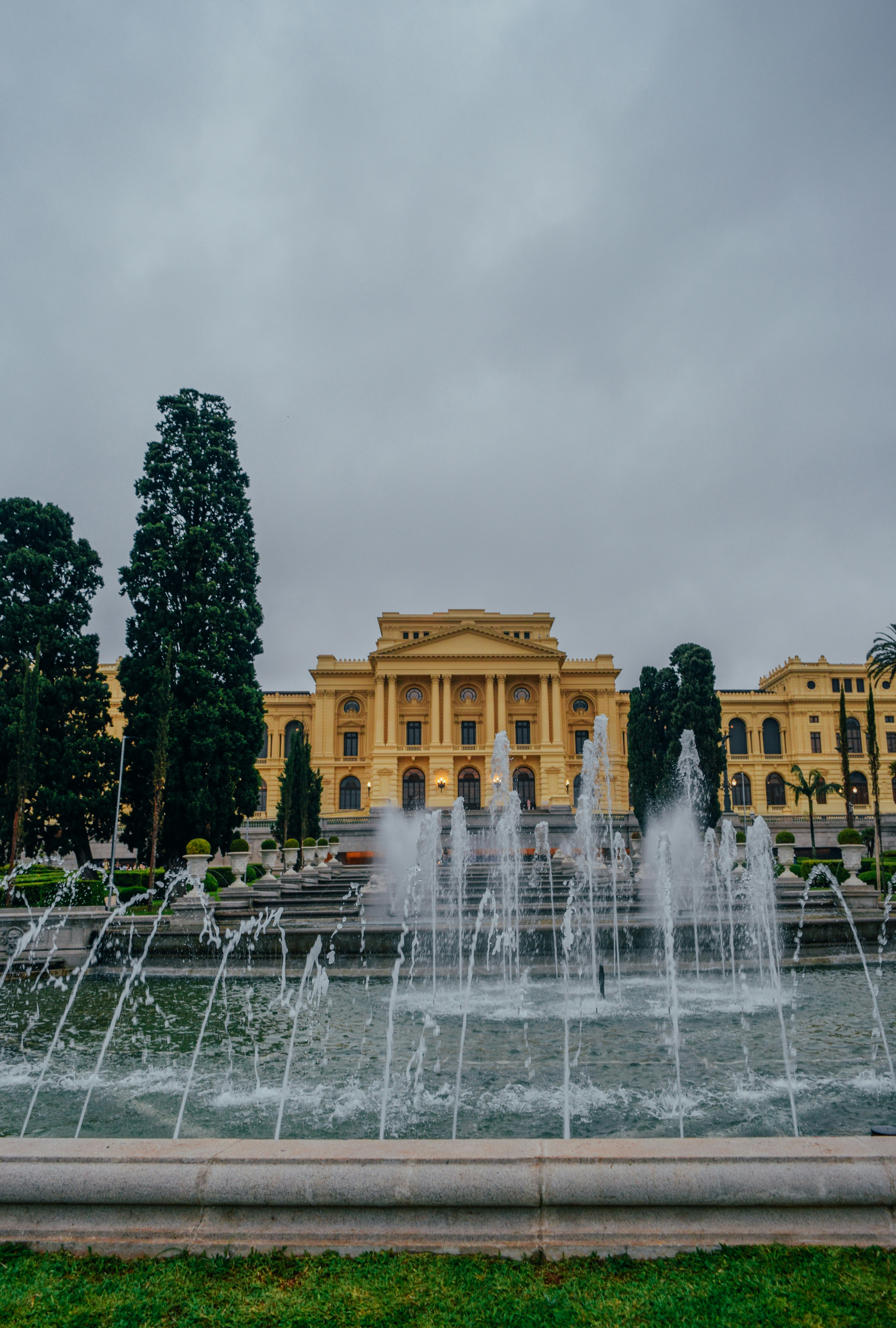 Golden Courtyard: Fountains front the Grand Museum