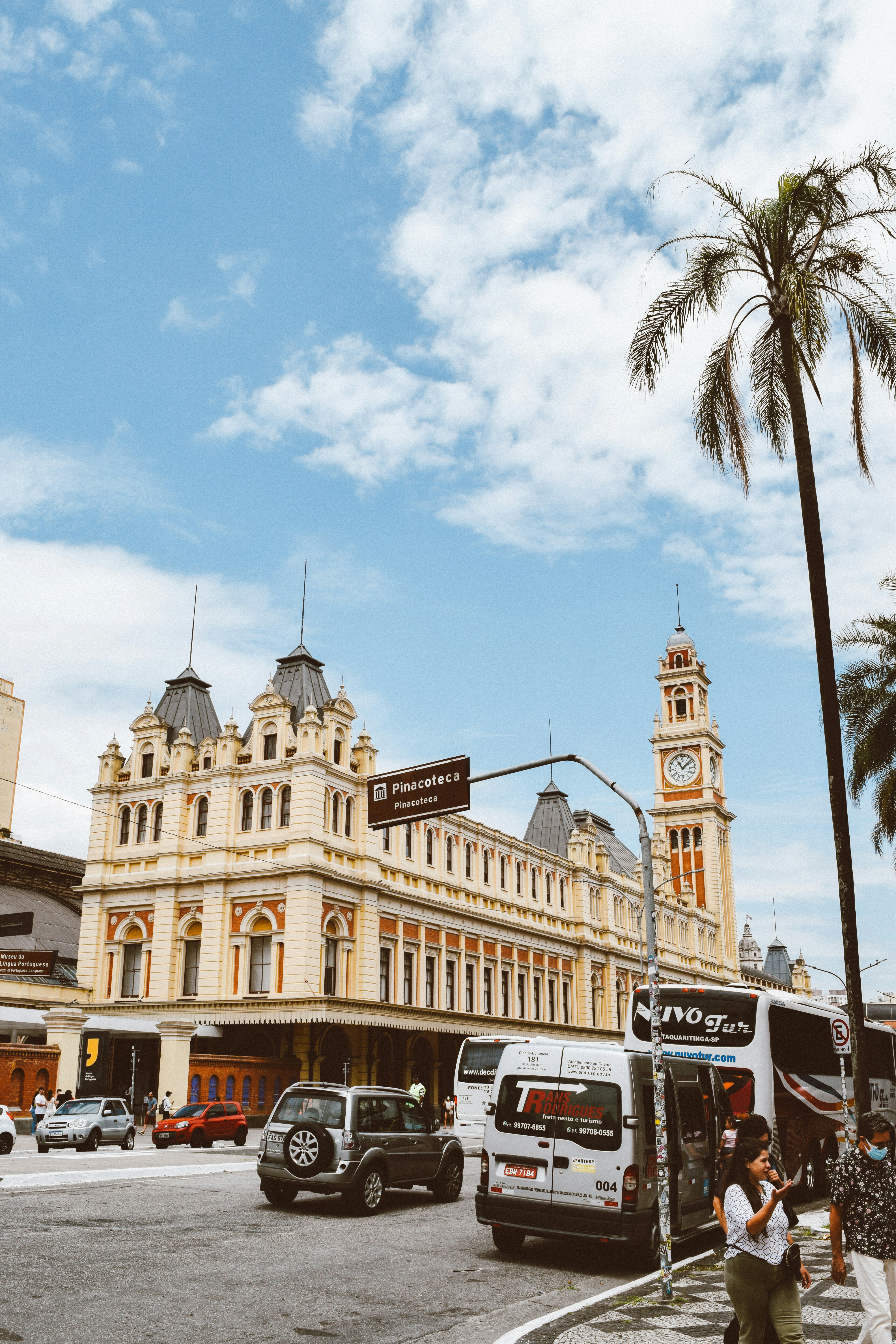 Clocktower and Colonial Façade under a Bright Palma Sky