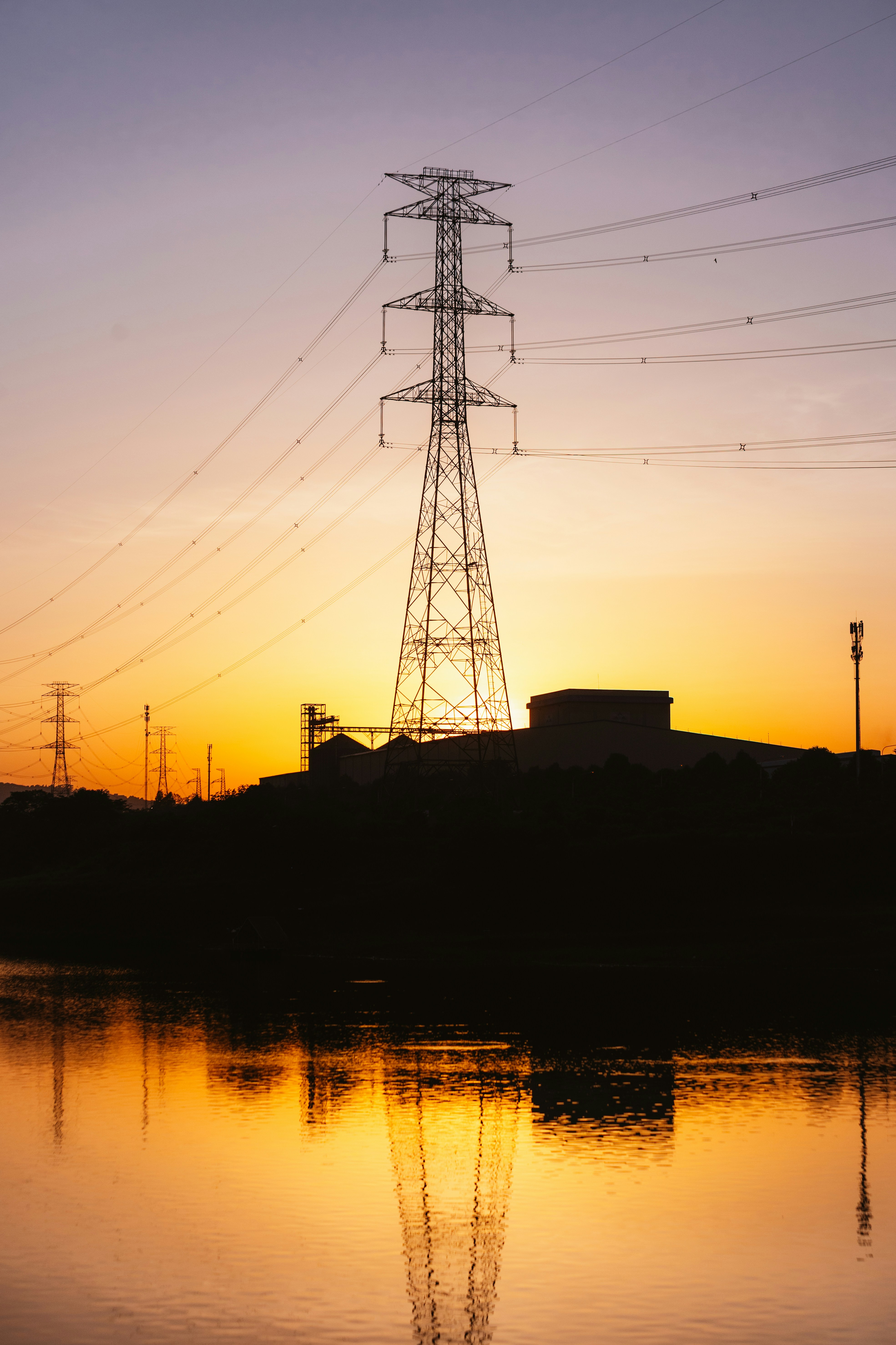 Sunset Silence Over the Power Grid