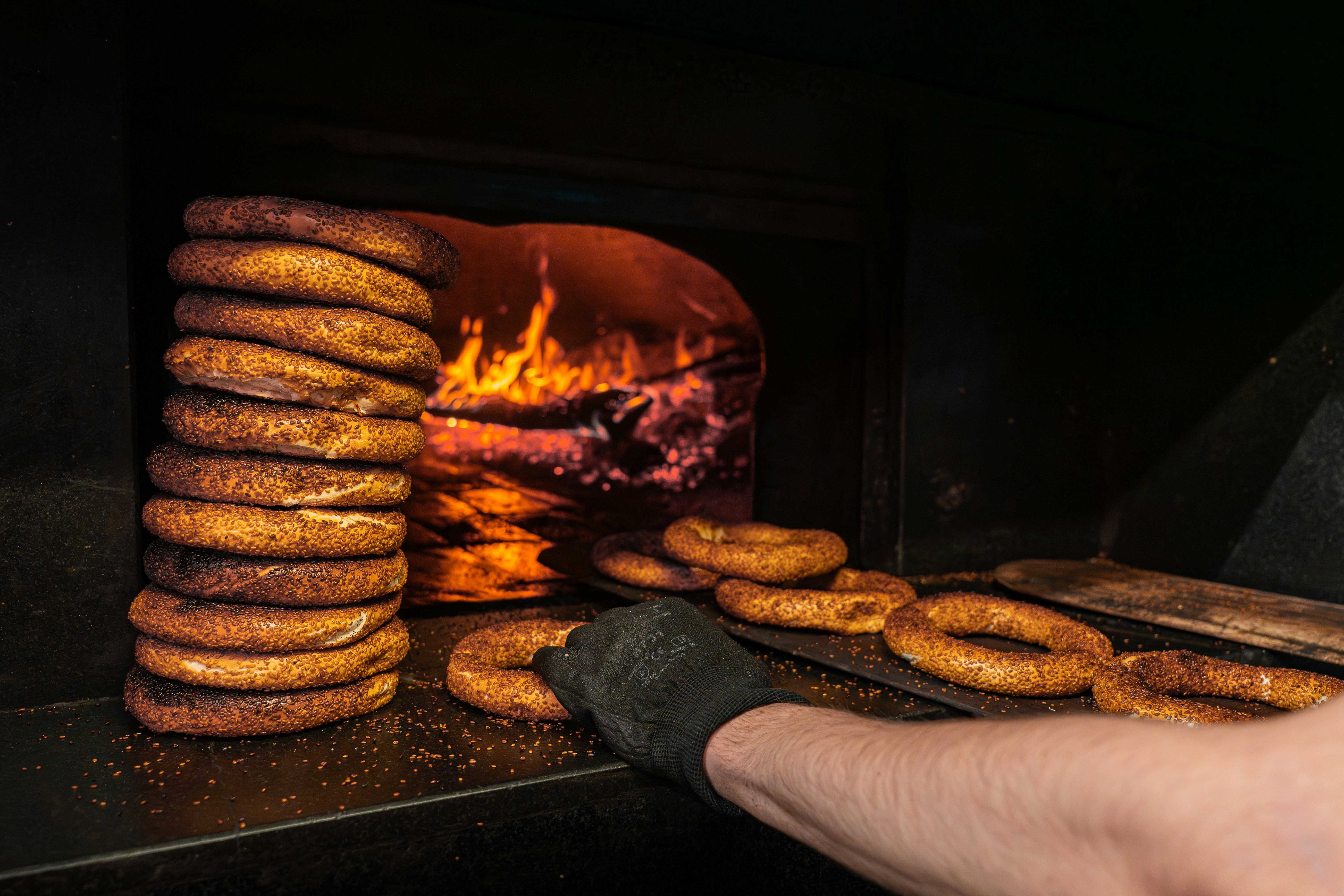 Stacked Onion Ring Fire: Breaded Golden Rounds Rise from the Ember