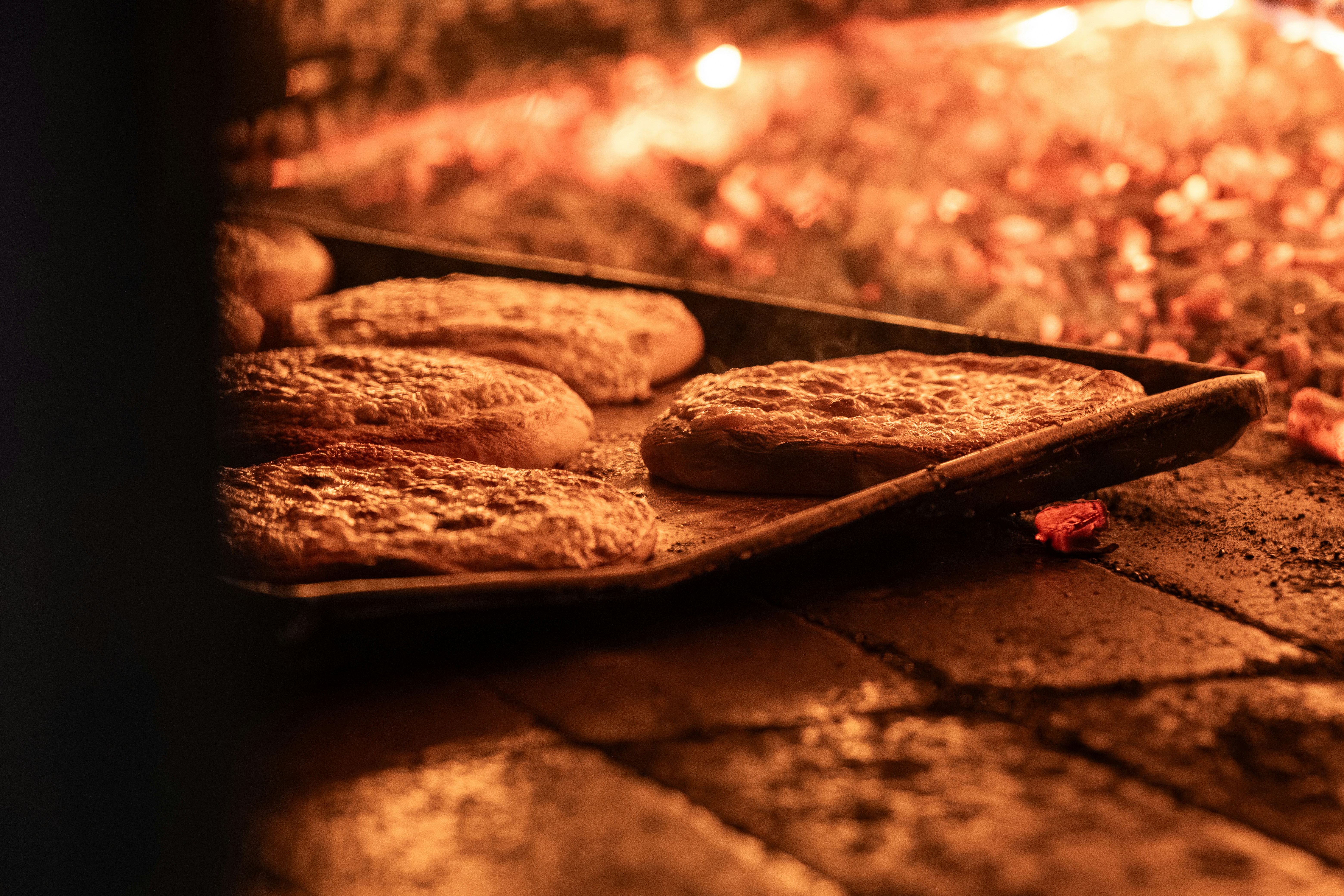 Warm Firelight and Fire-Kissed Cookies on a Tray