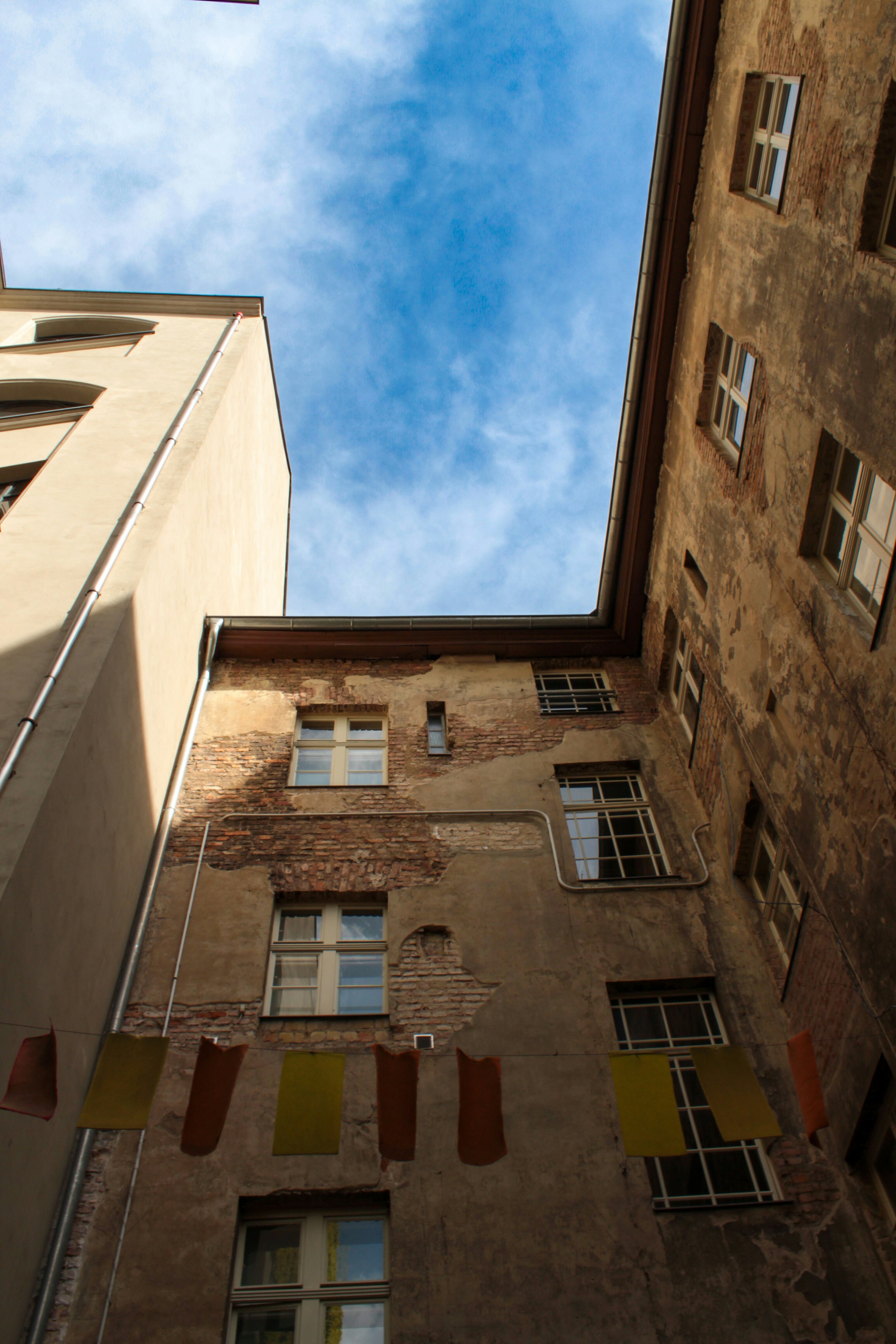 Upward View Between Dormant Walls