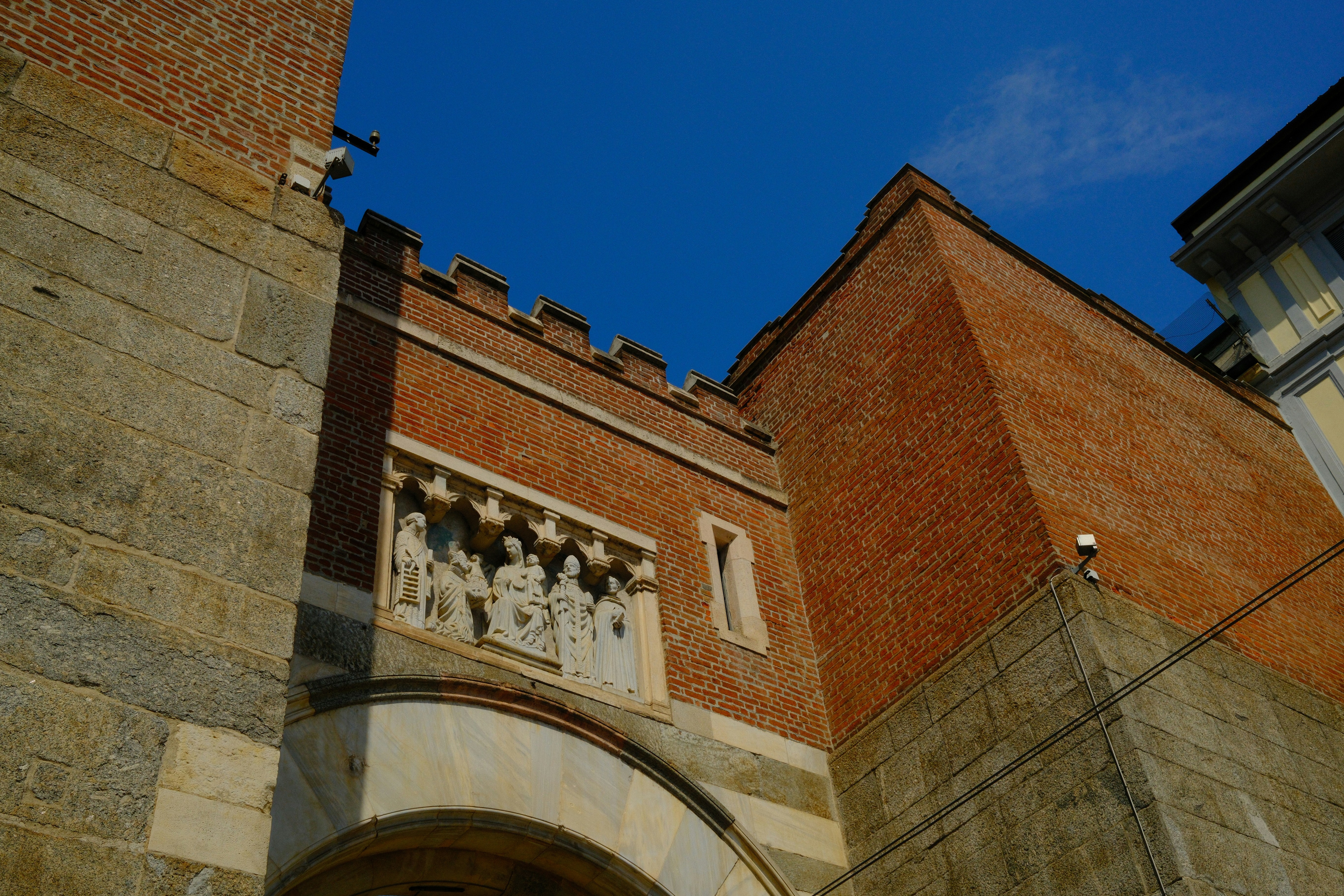 Brick Gothic Portal Under the Blue Sky