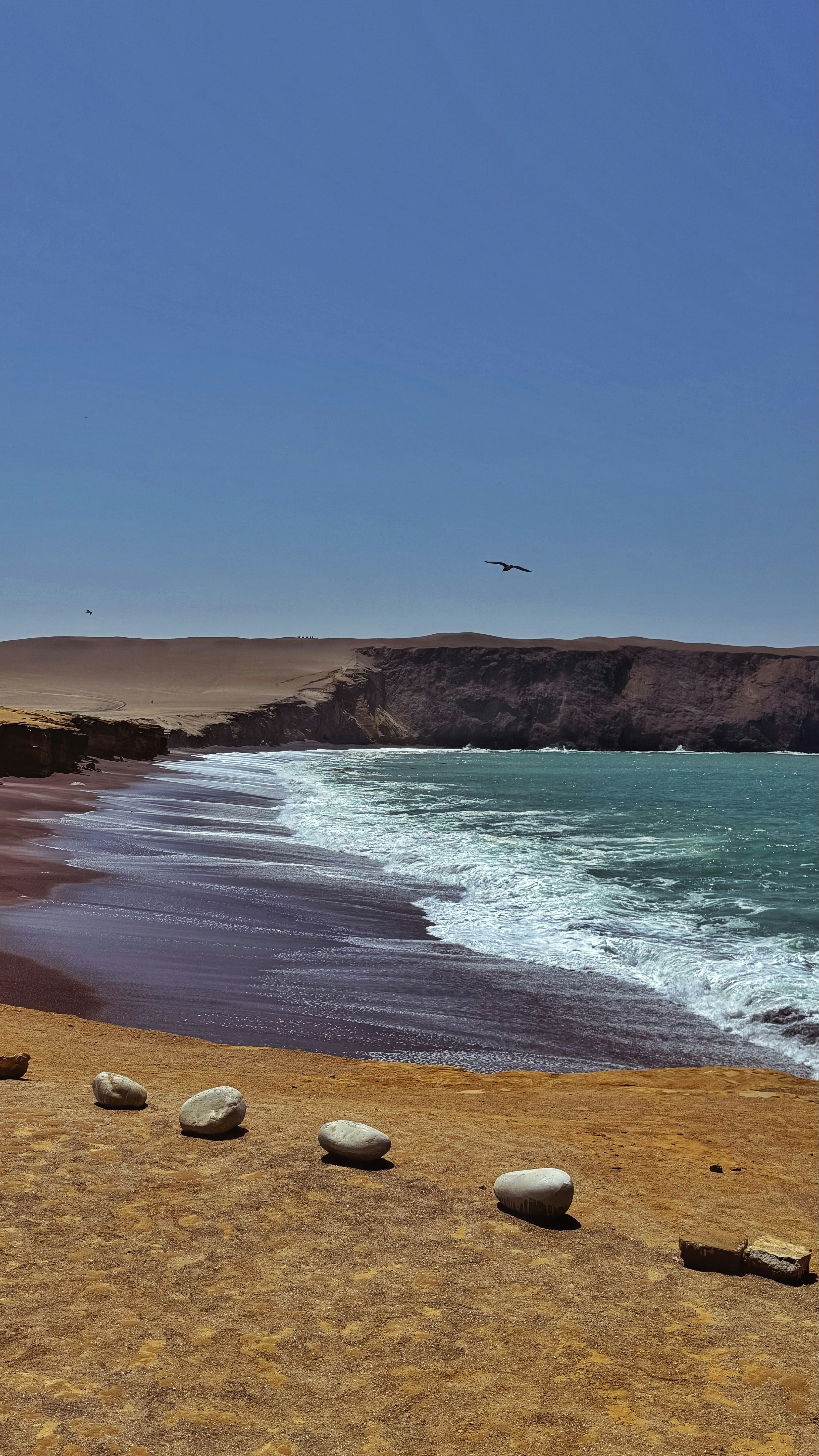Coastal Cliff Line Beneath a Clear Skies