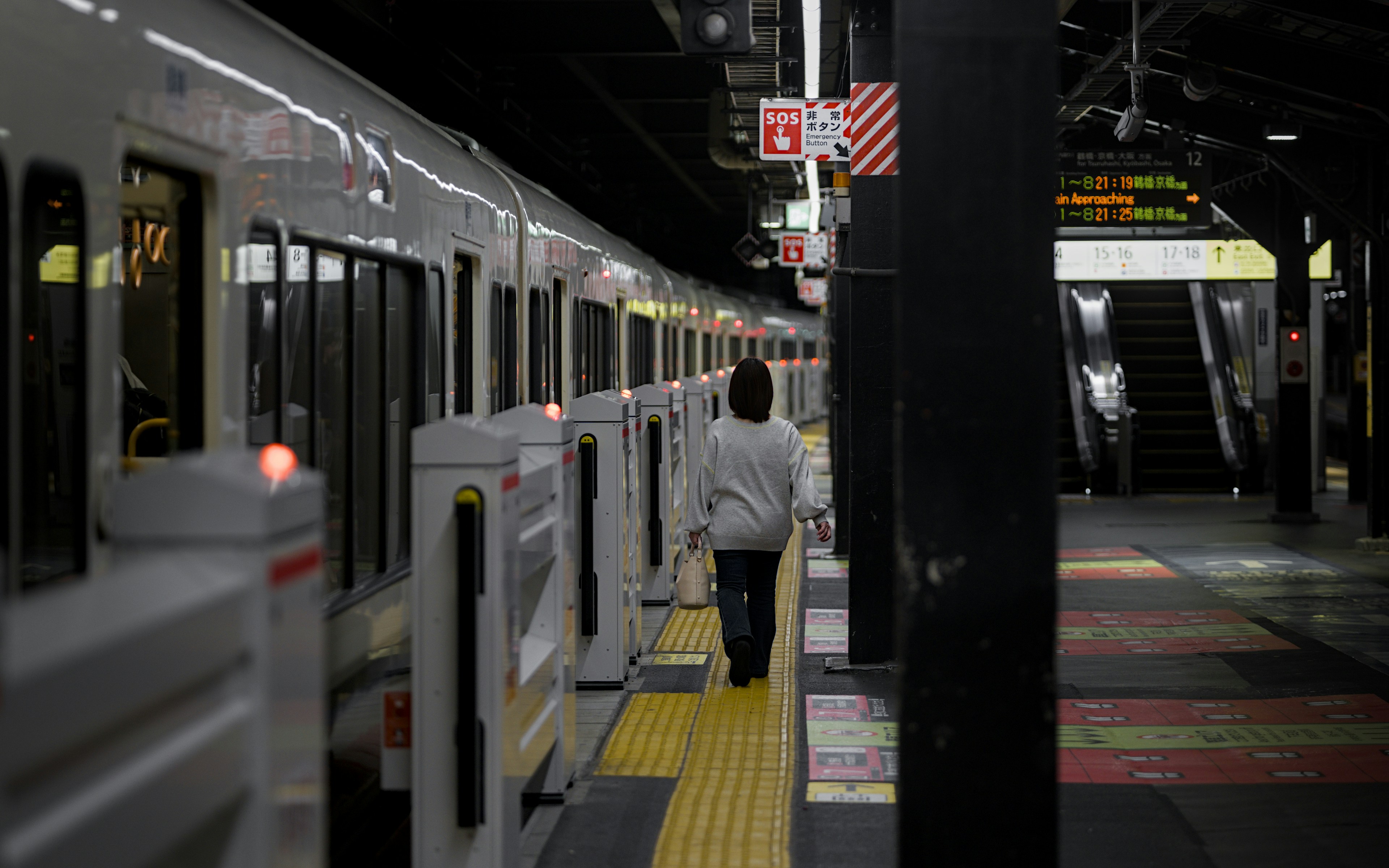 Platform Pulse: A Commuter Steps Toward the Quiet Exit