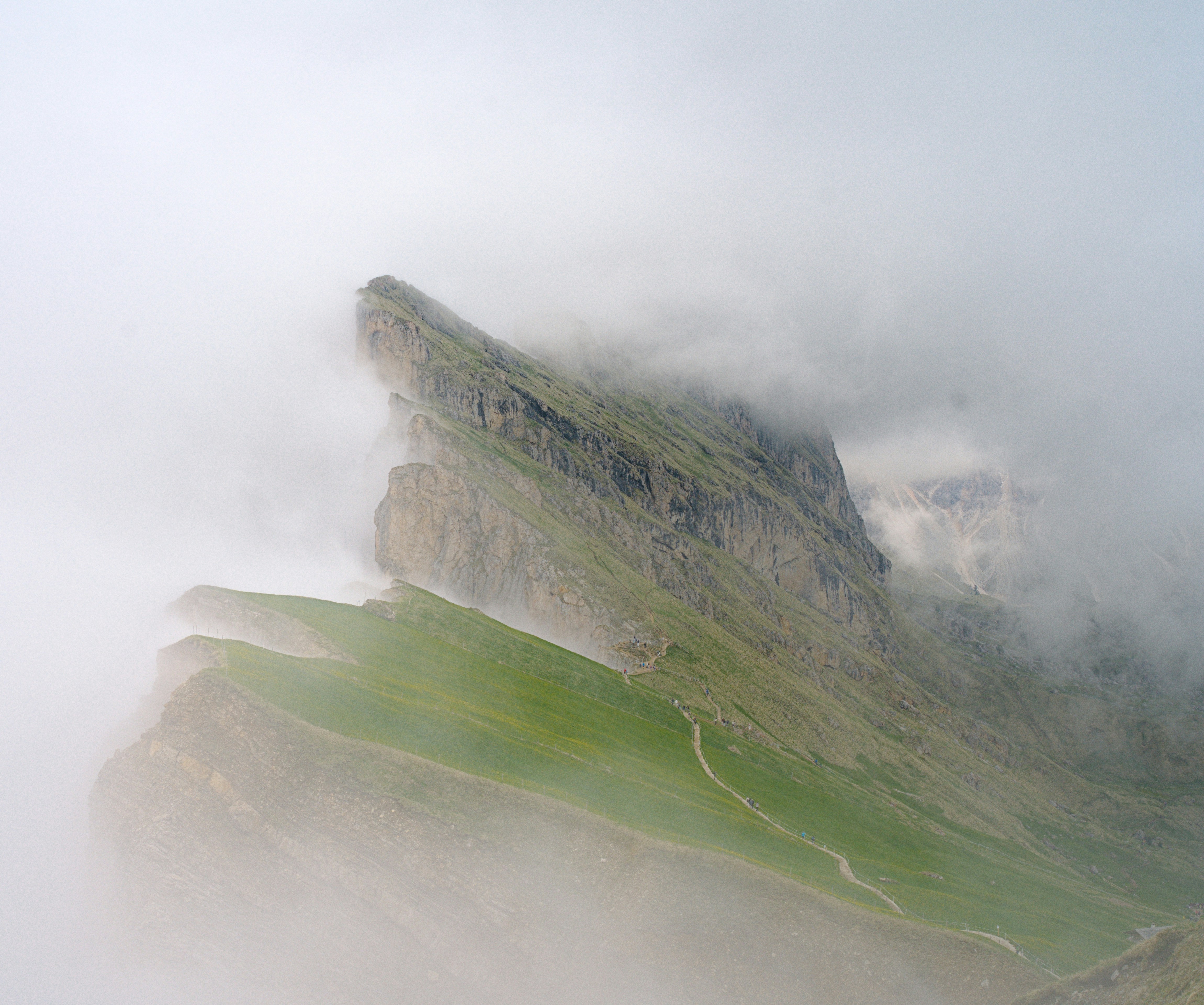 Mist-Clad Ridge: A Quiet Ascent Through Fog