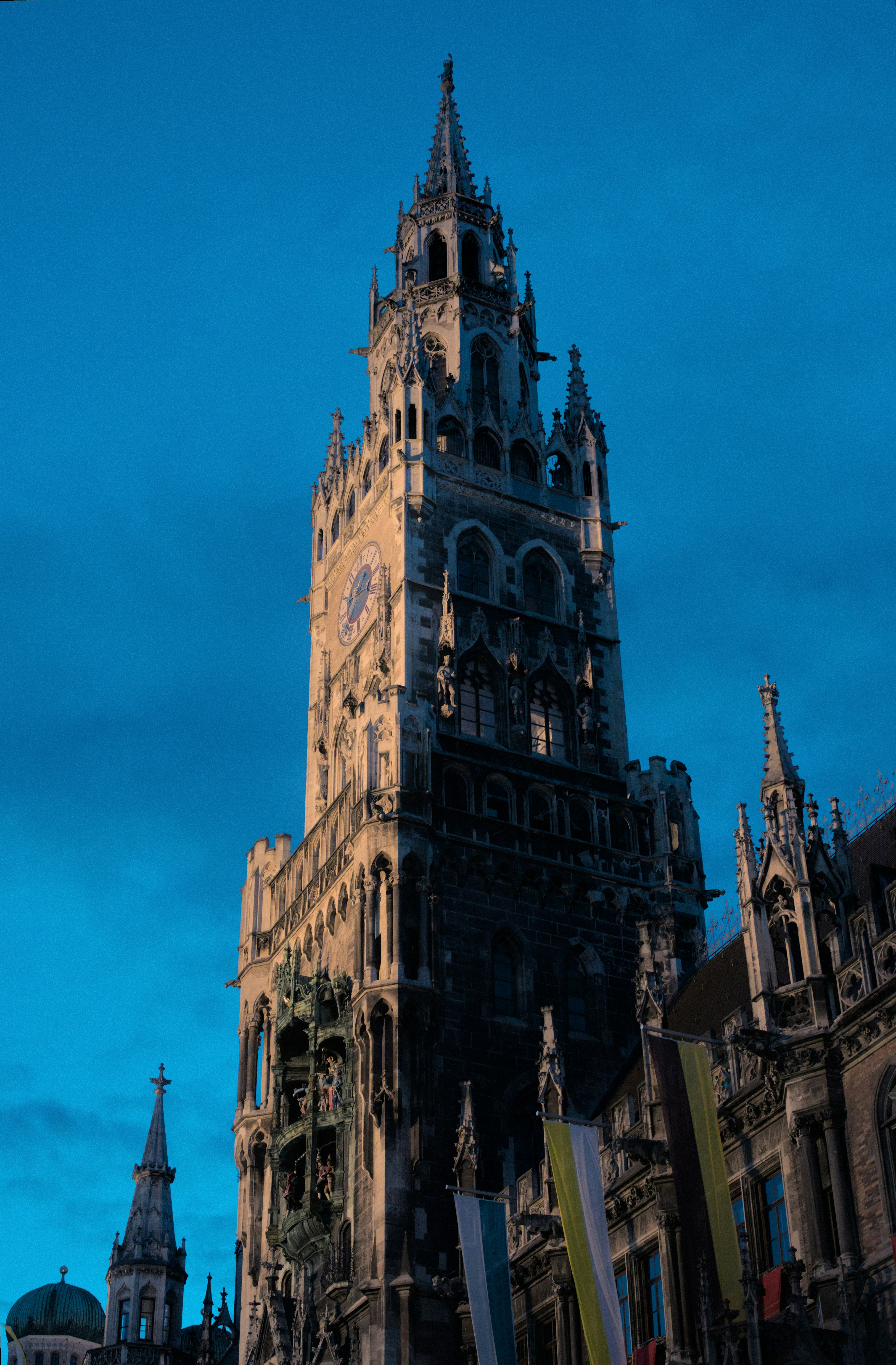 Skyward Gothic: The Clock Tower Reaches into the Evening Sky