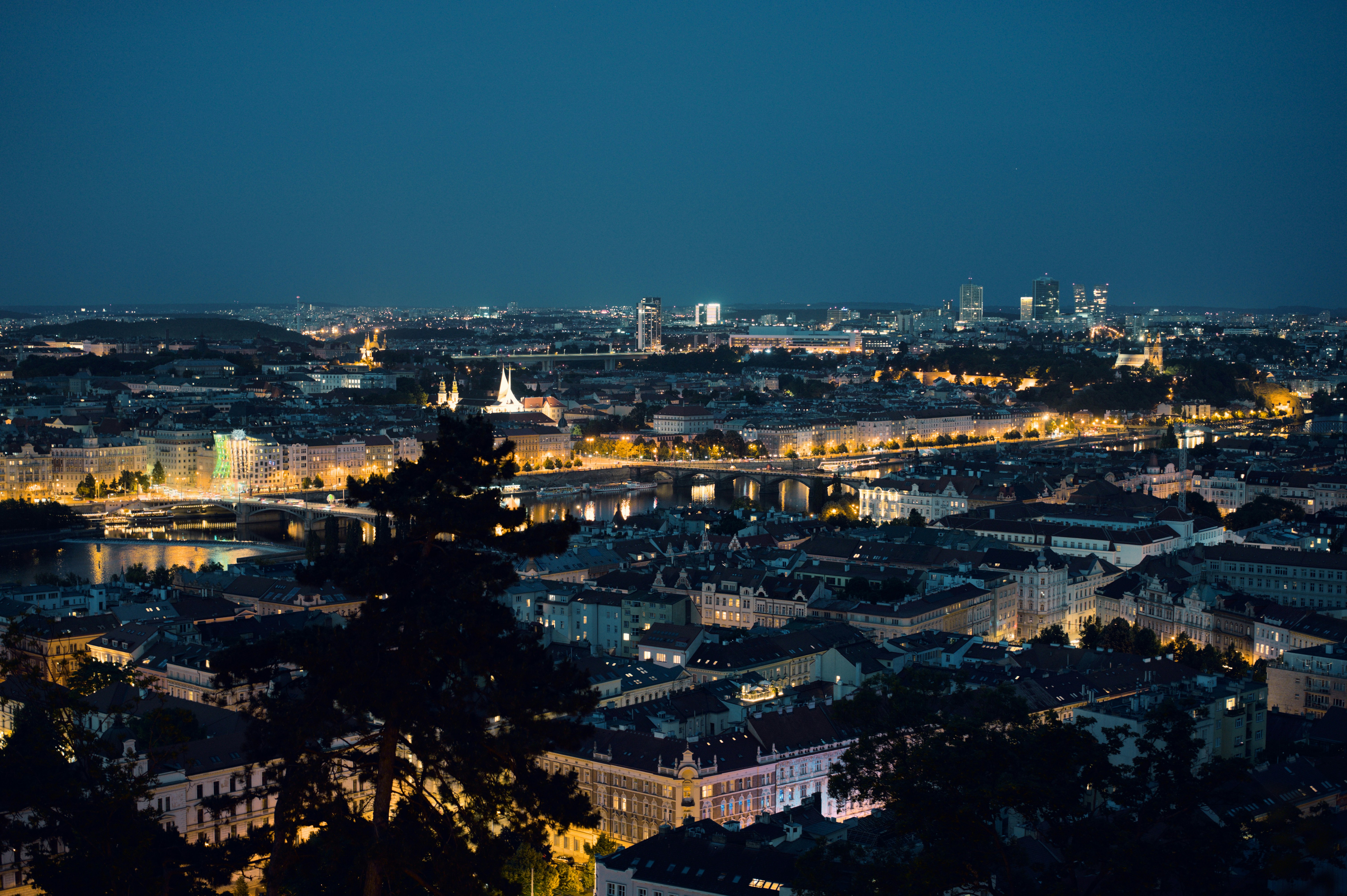 Nightscape Over a Quiet European City