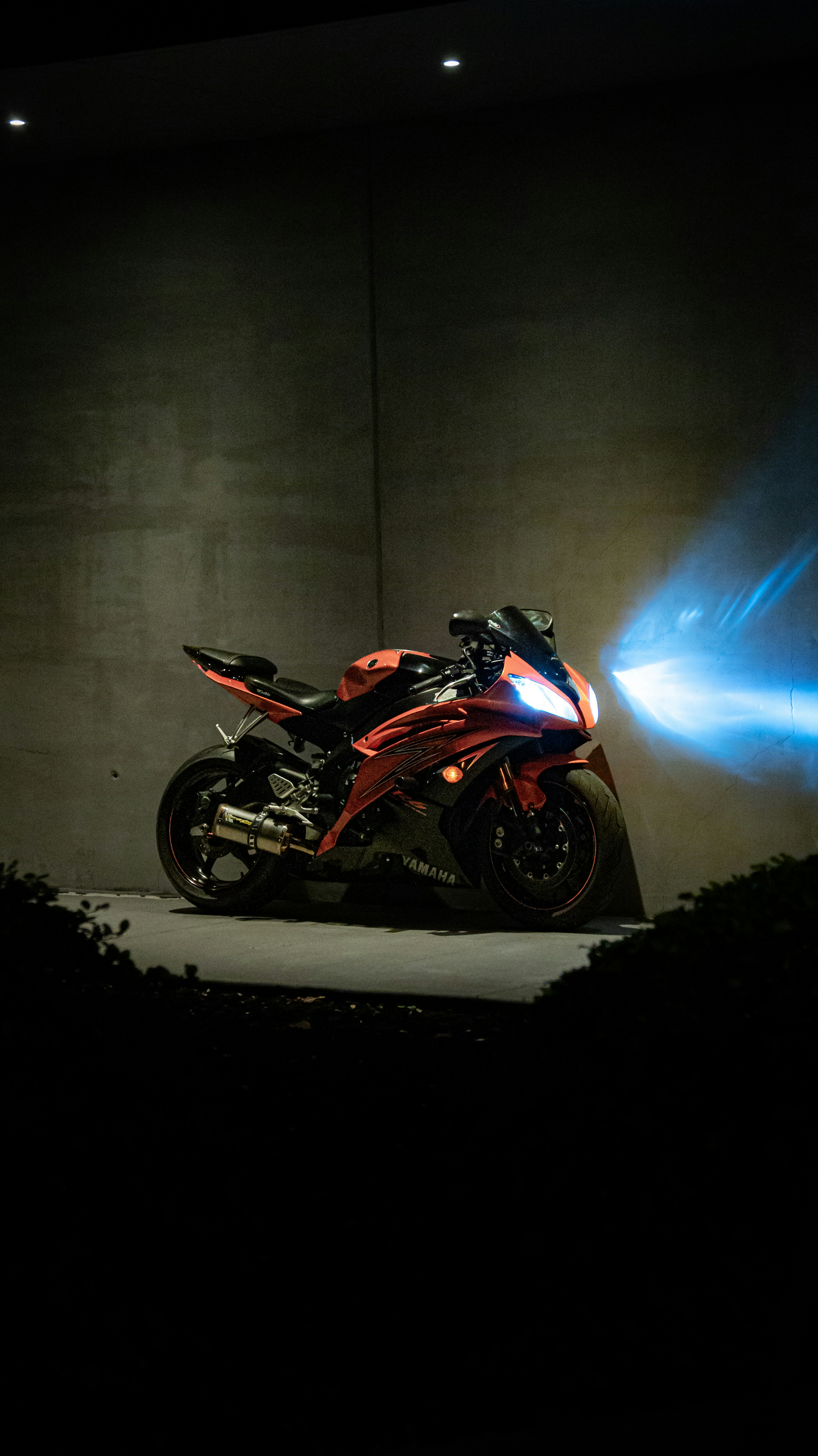 Red Fury: Night-runner Yamaha Streaks Into the Neon Void