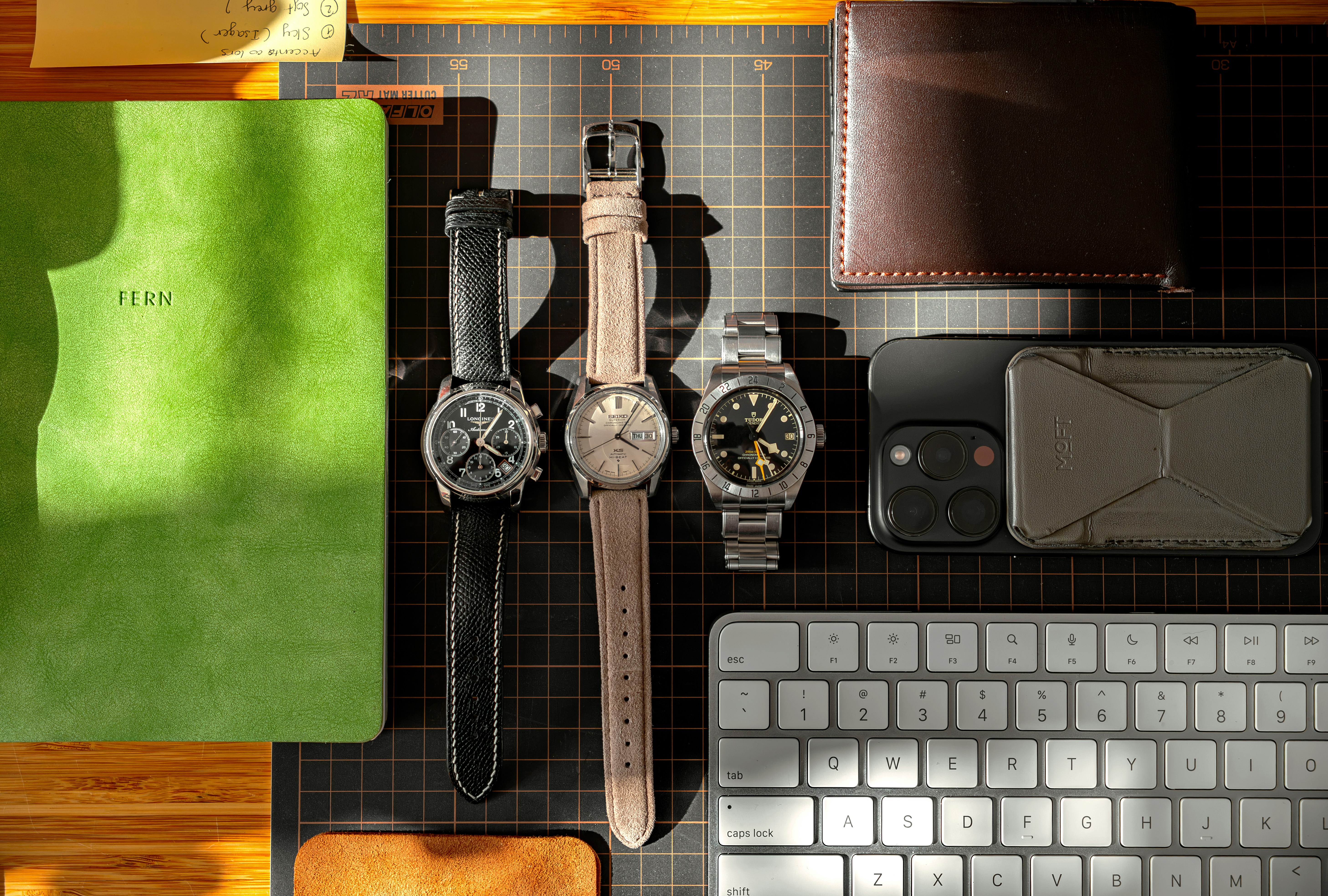 Wristwatch Ensemble on a Crafty Workspace