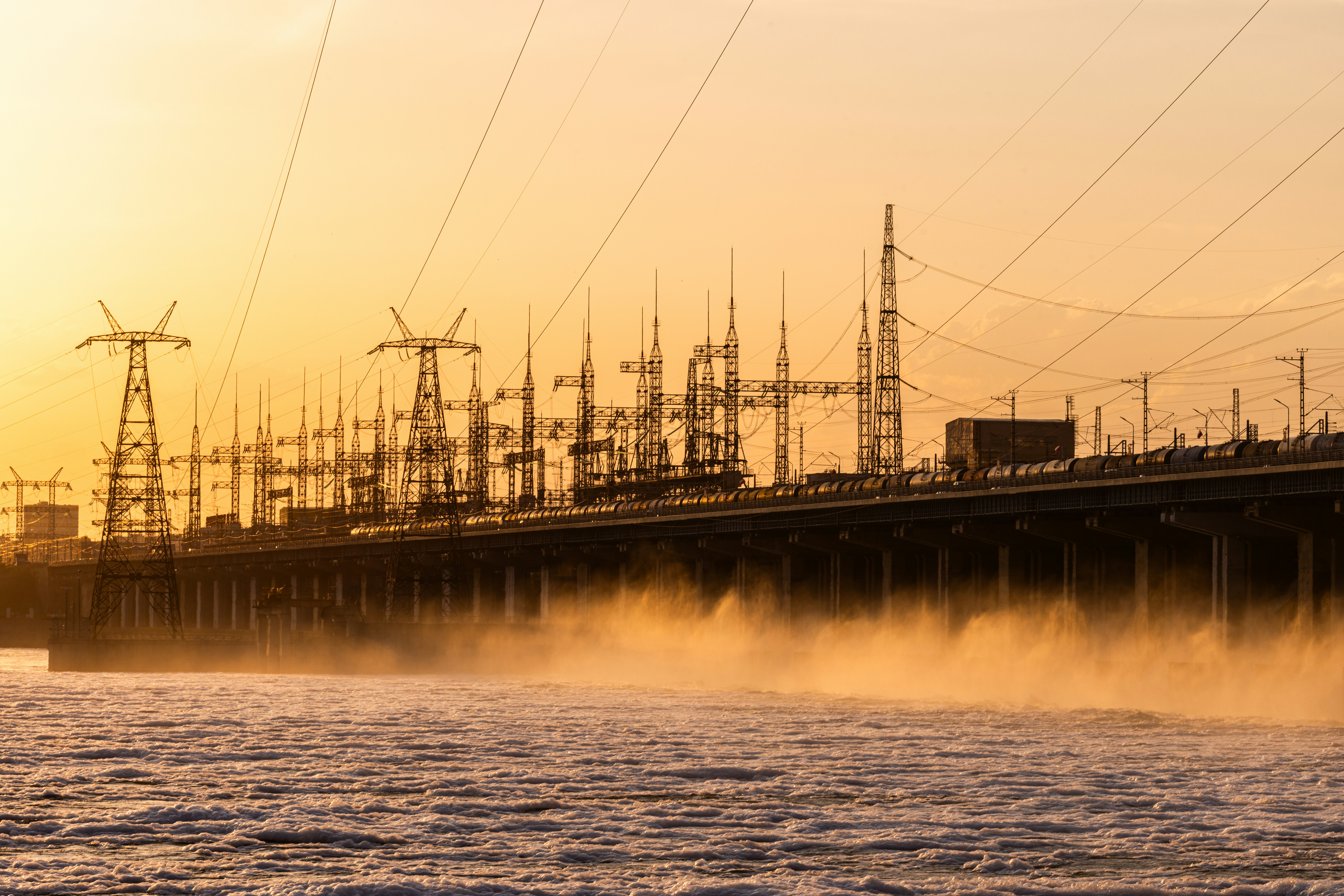 Golden Hour Across the Power Line Bridge