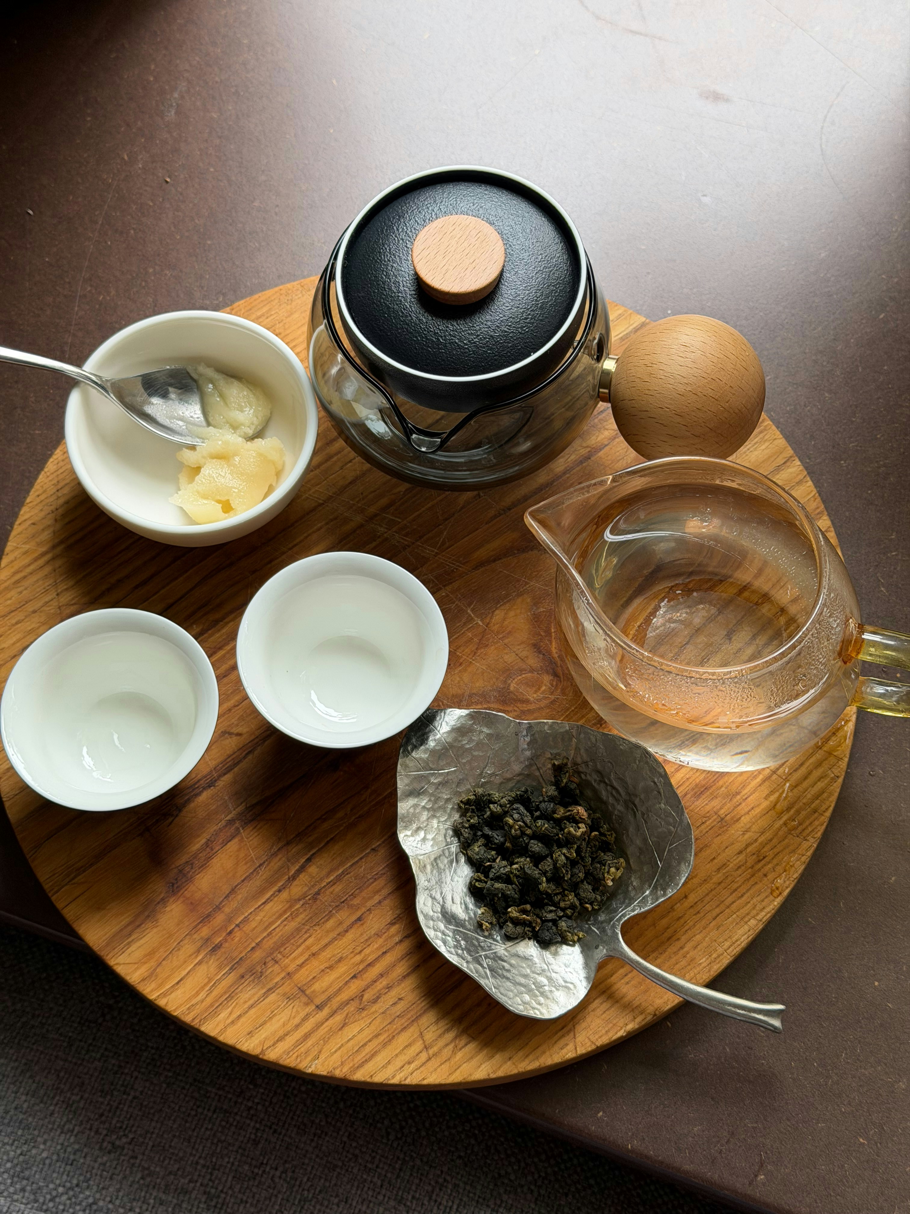 Ceremonial Brew on a Wooden Tray