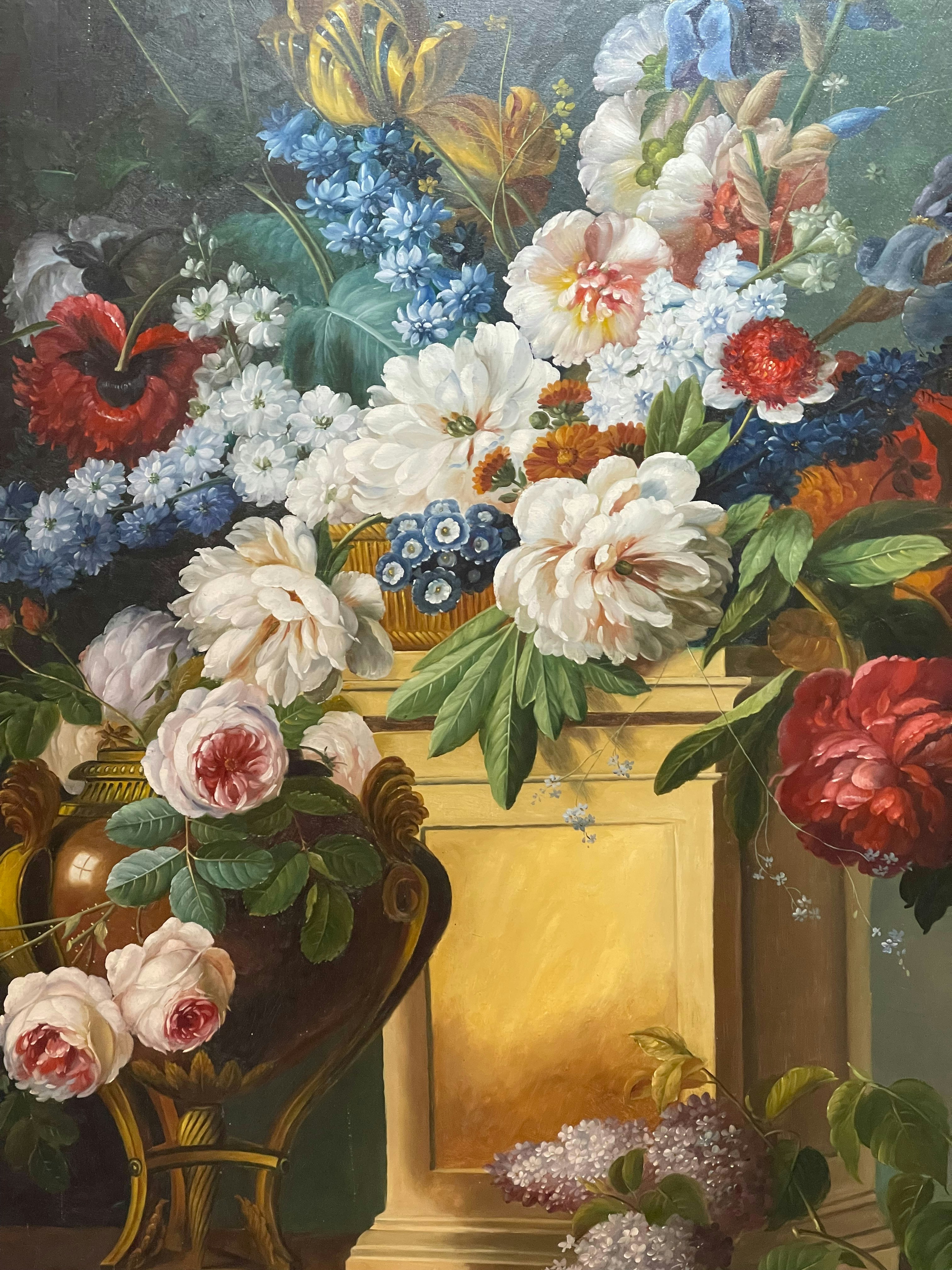 Bouquet in Gold: A Lush Floral Still Life