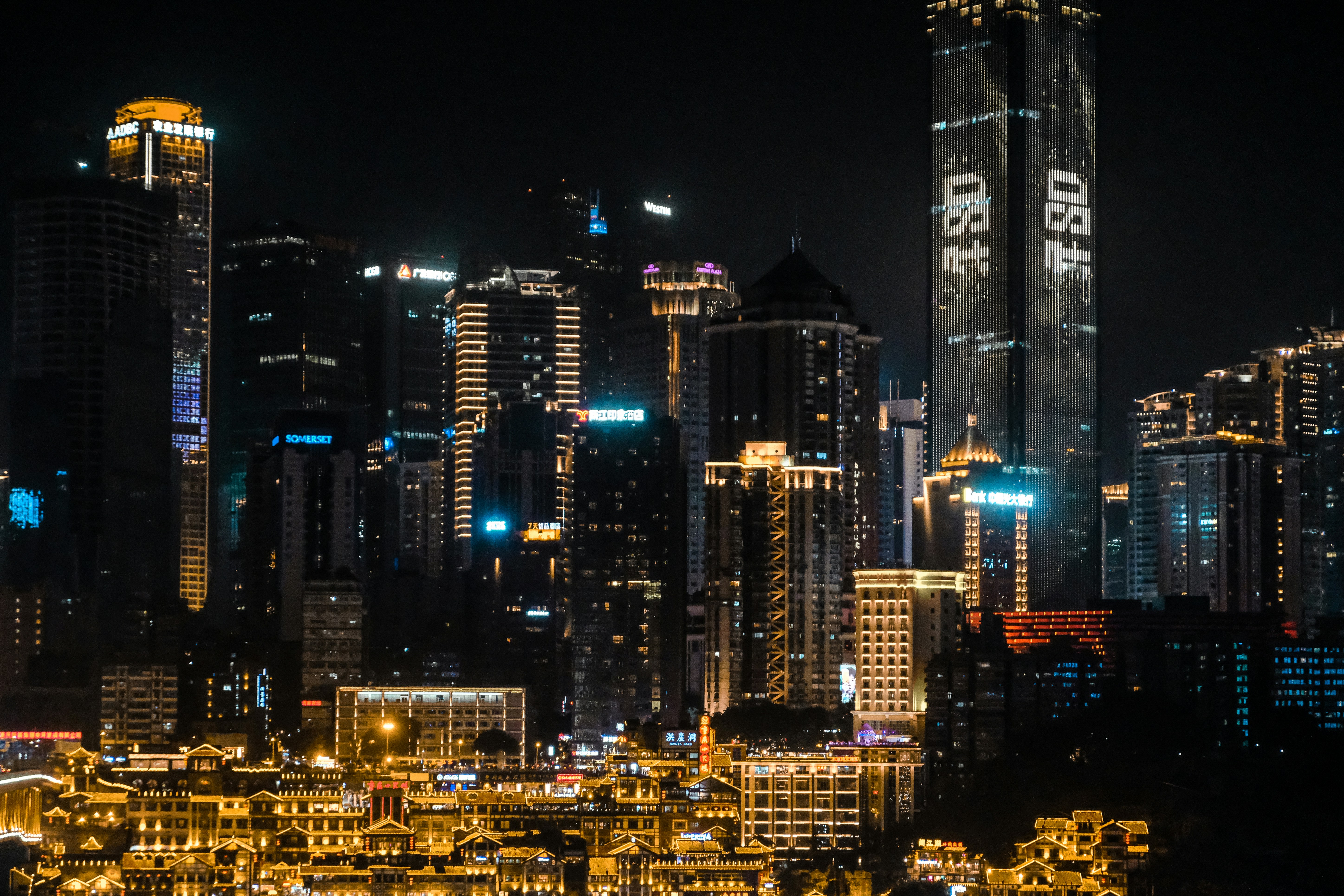 Nightfall in a Glass-Soaked Skyline