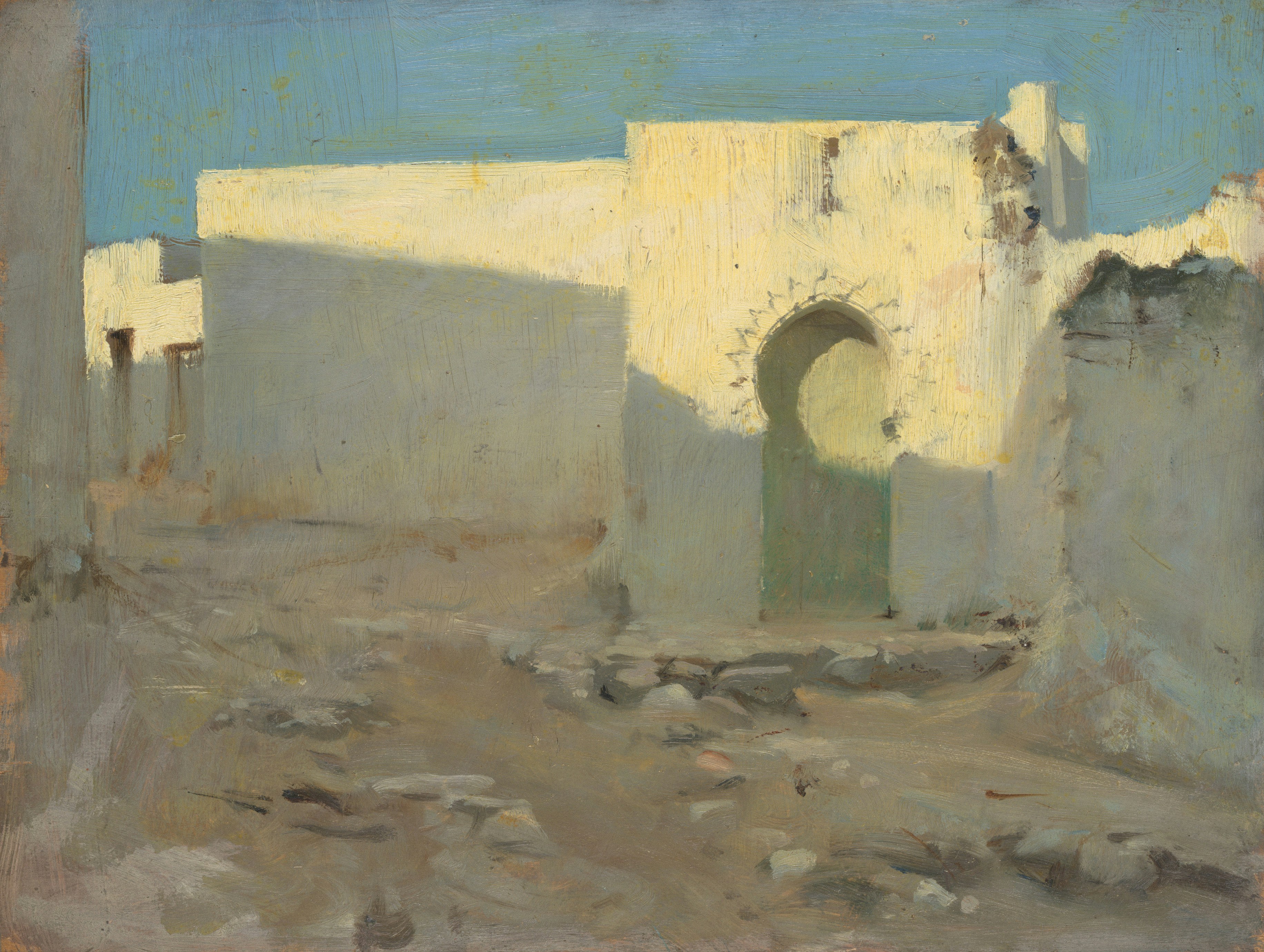 Deserted Archway Under a Sunlit Sky