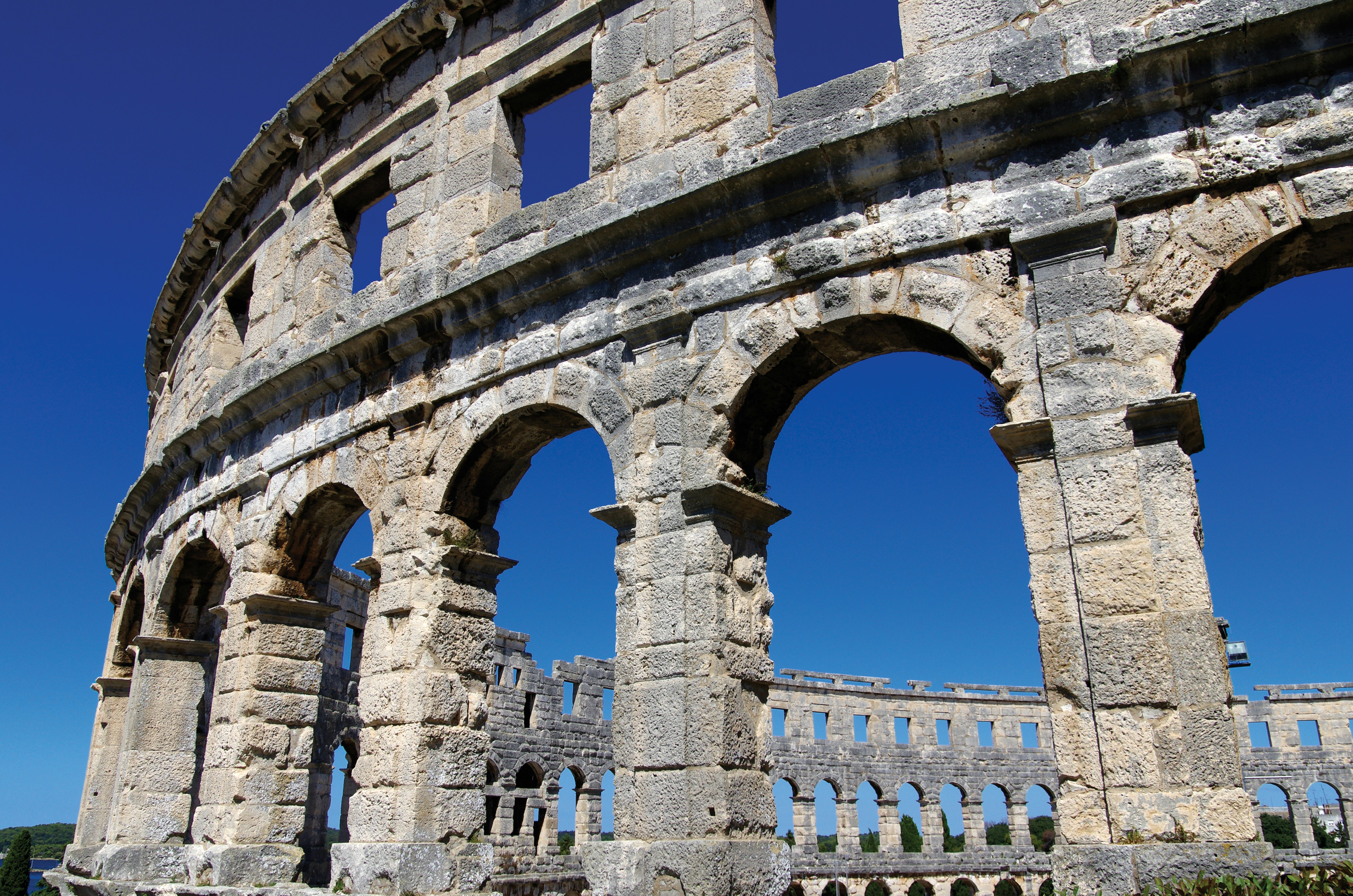 Stone Arches under a Deep Blue Sky