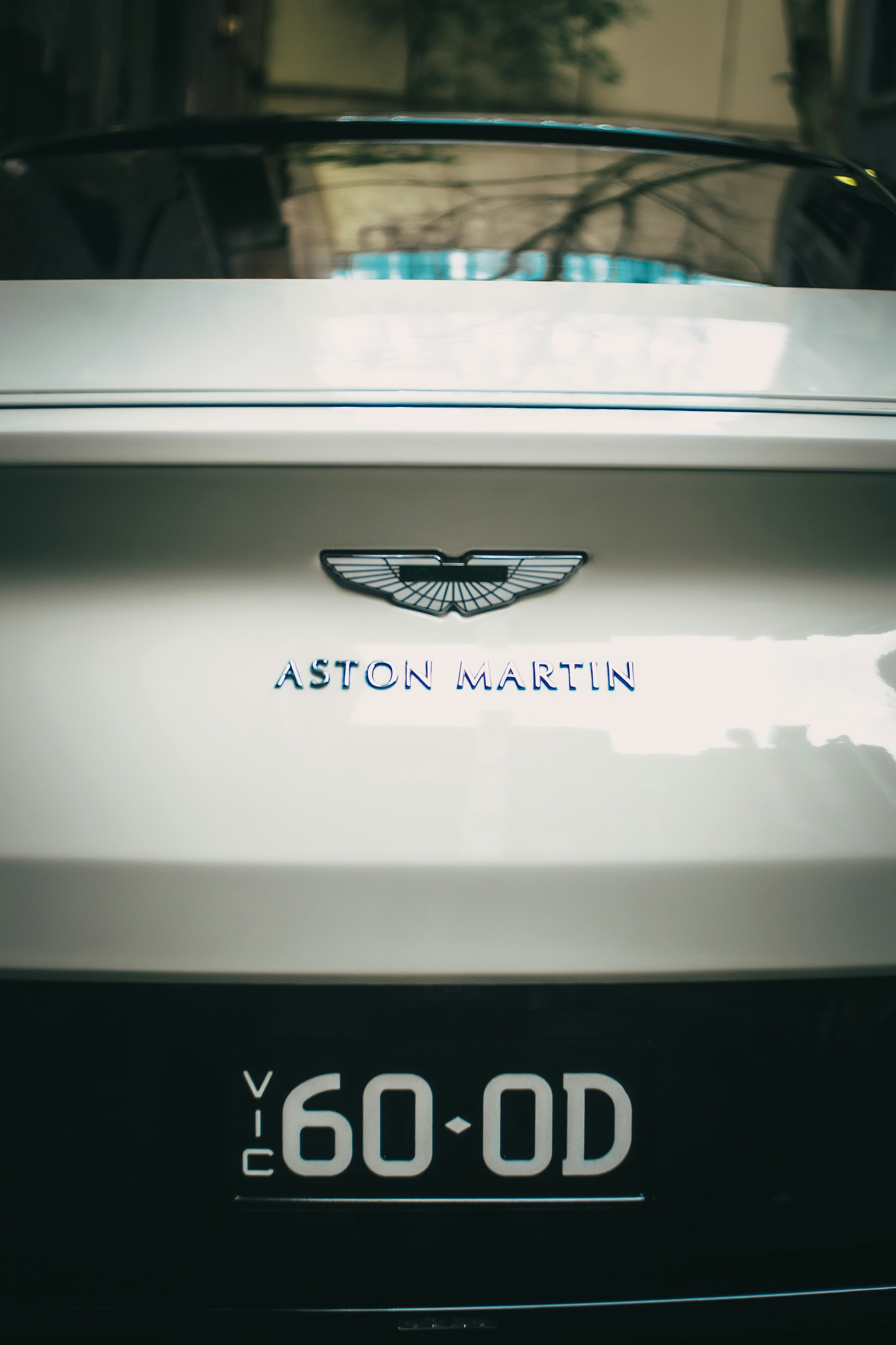 Rear View of an Aston Martin with a Gleaming Badge