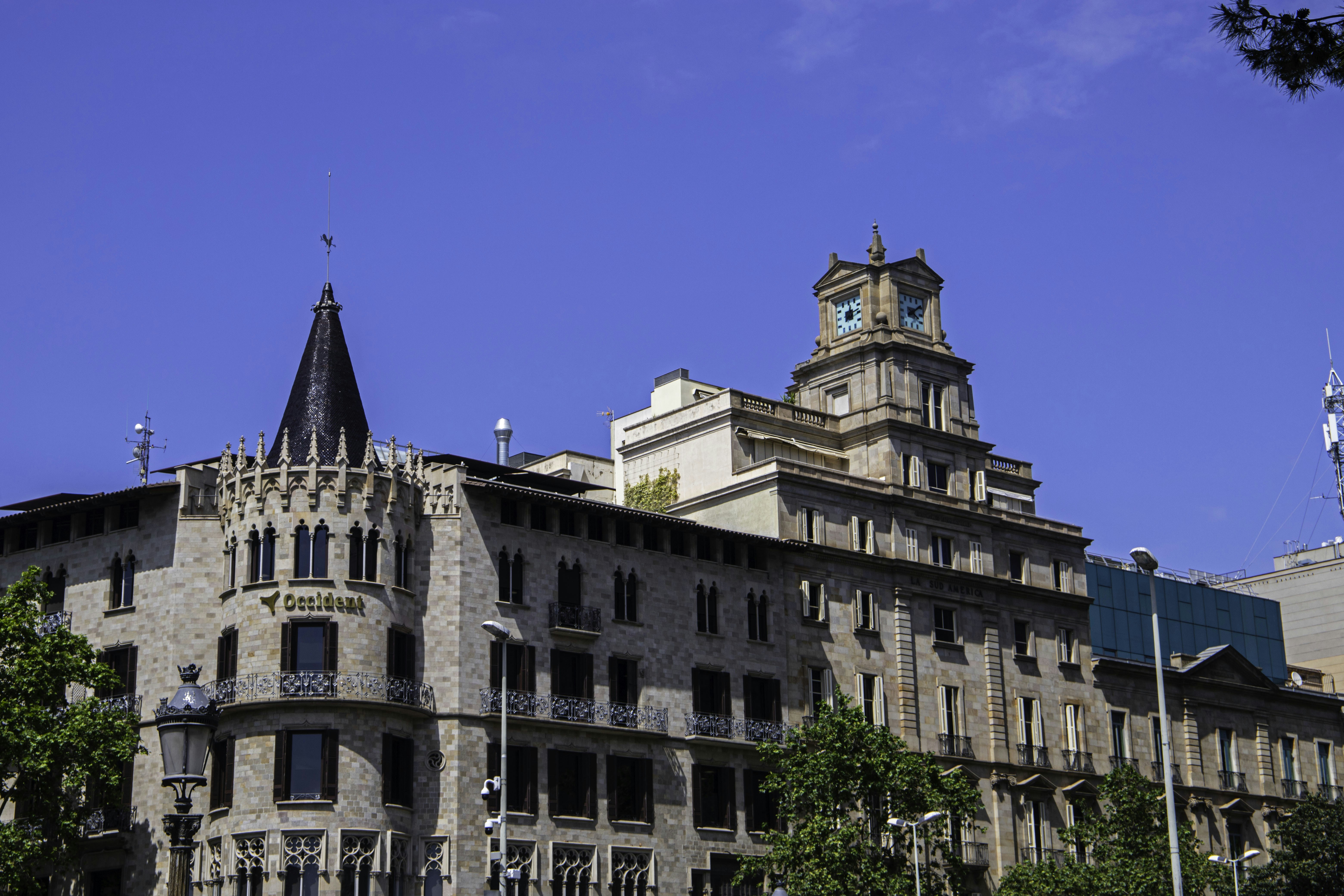 Historic Facade Amid Clear Blue Sky