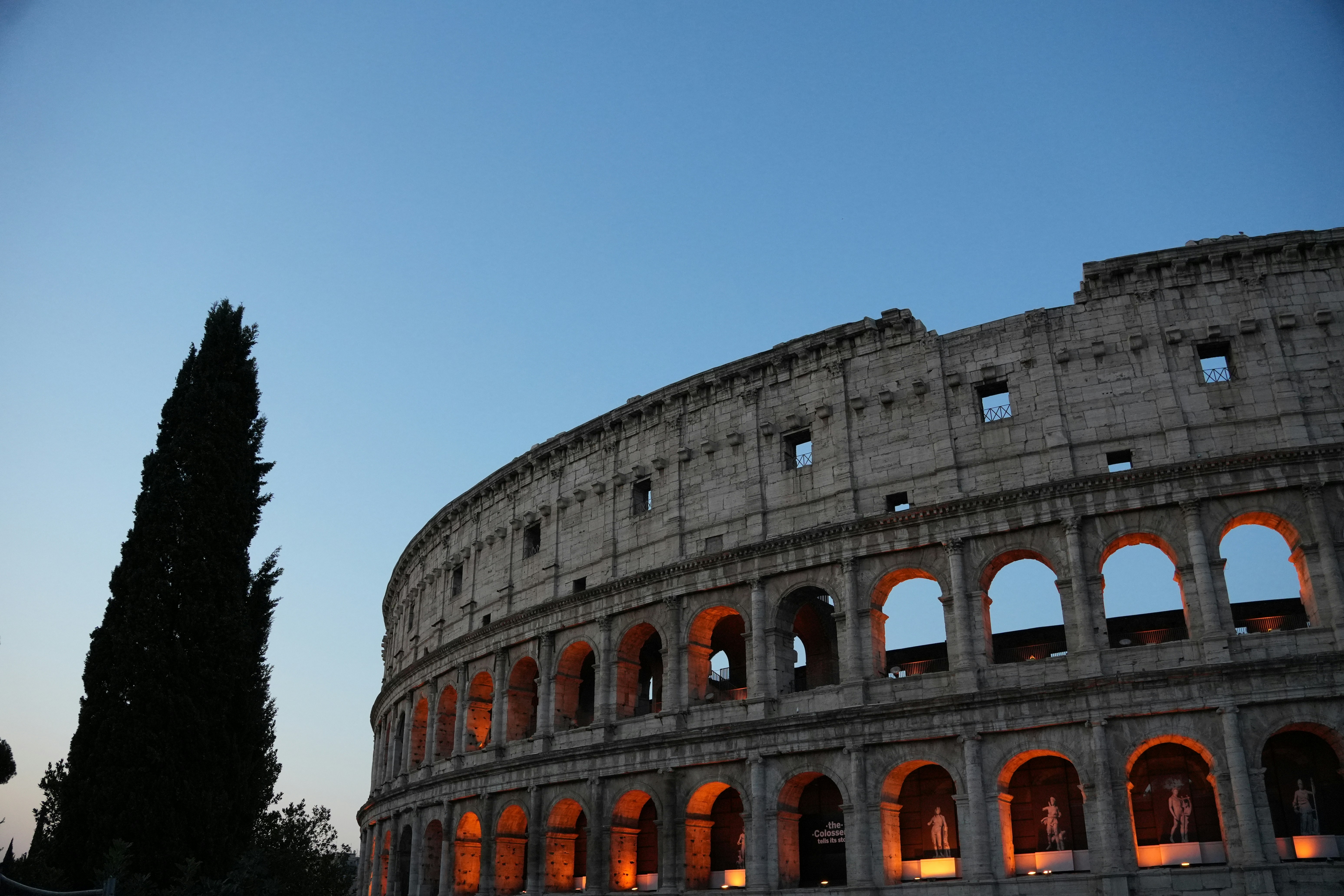 Twilight Arches: The Colosseum in Warm Evening Light