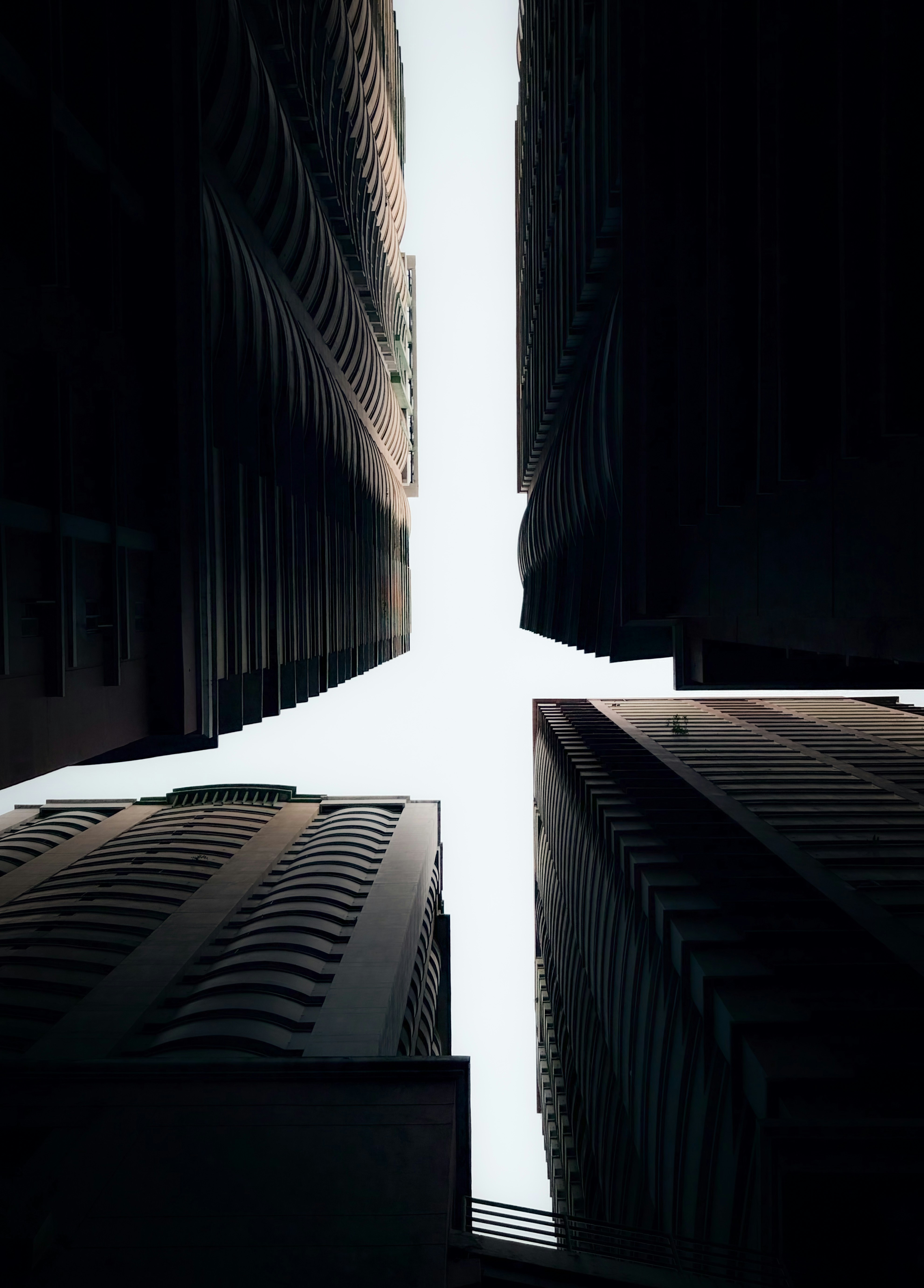 Skyward Gap: City Towers Framed by Negative Space