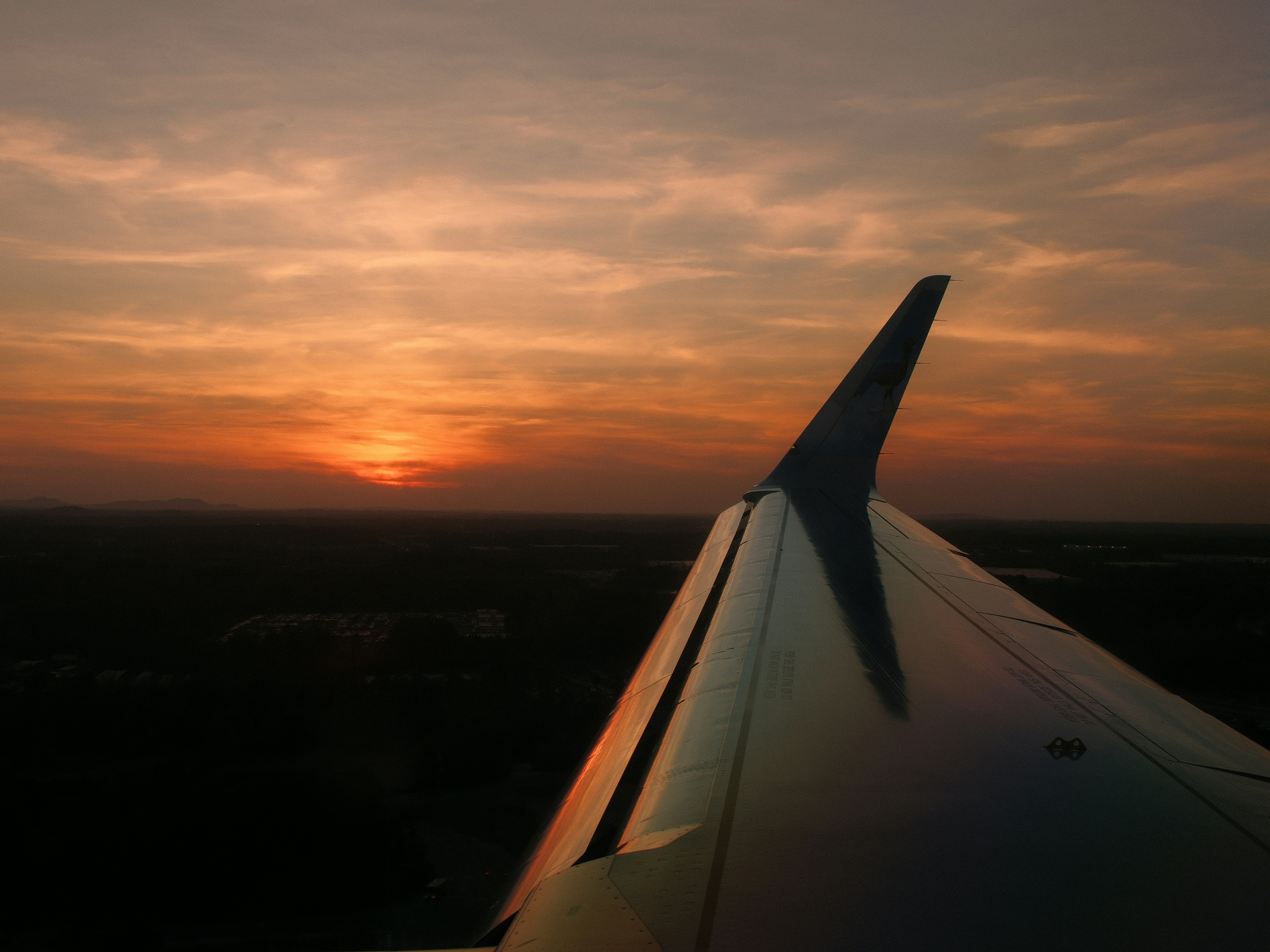 Sunset Descent: Wingtip Quietly Guides the Horizon