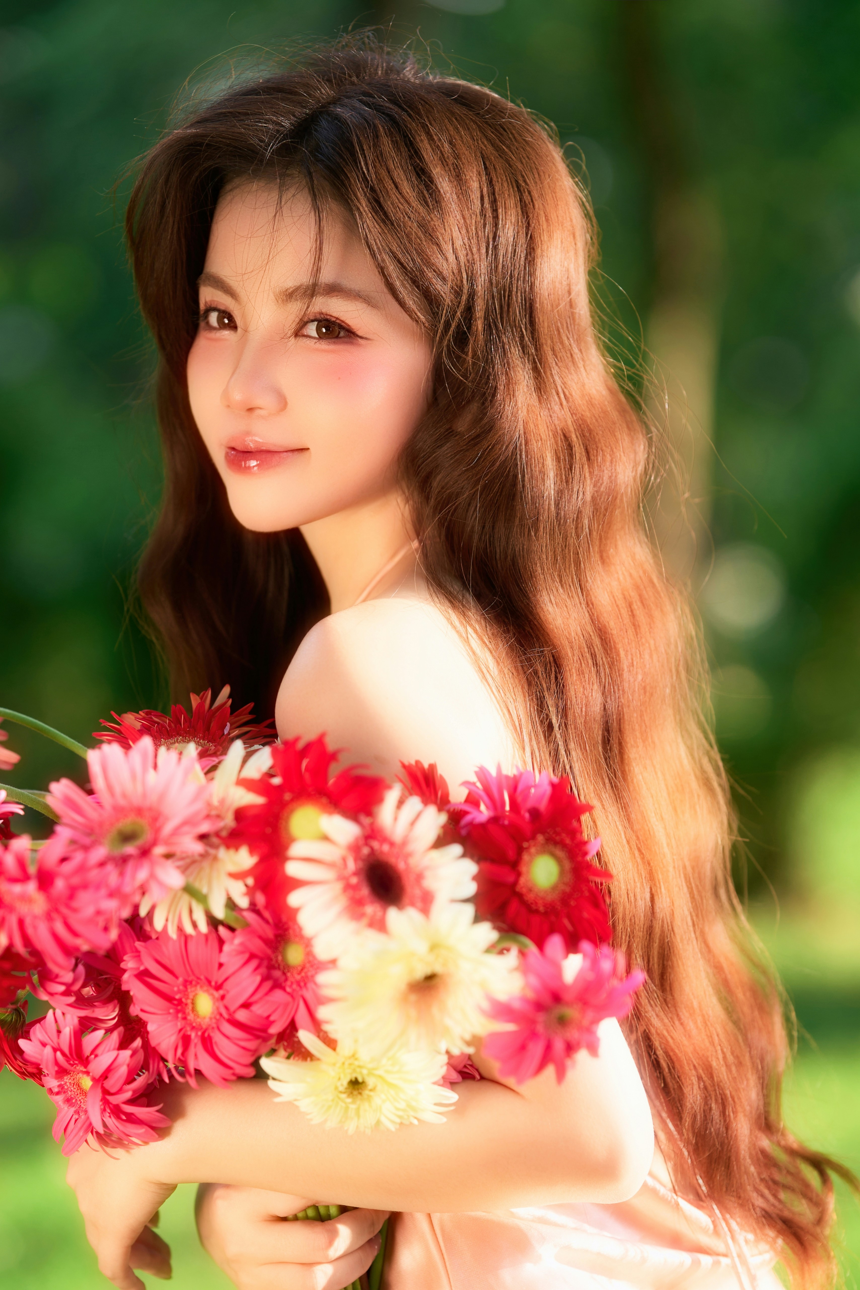 Blossoms in Her Glow: Portrait of Quiet Confidence