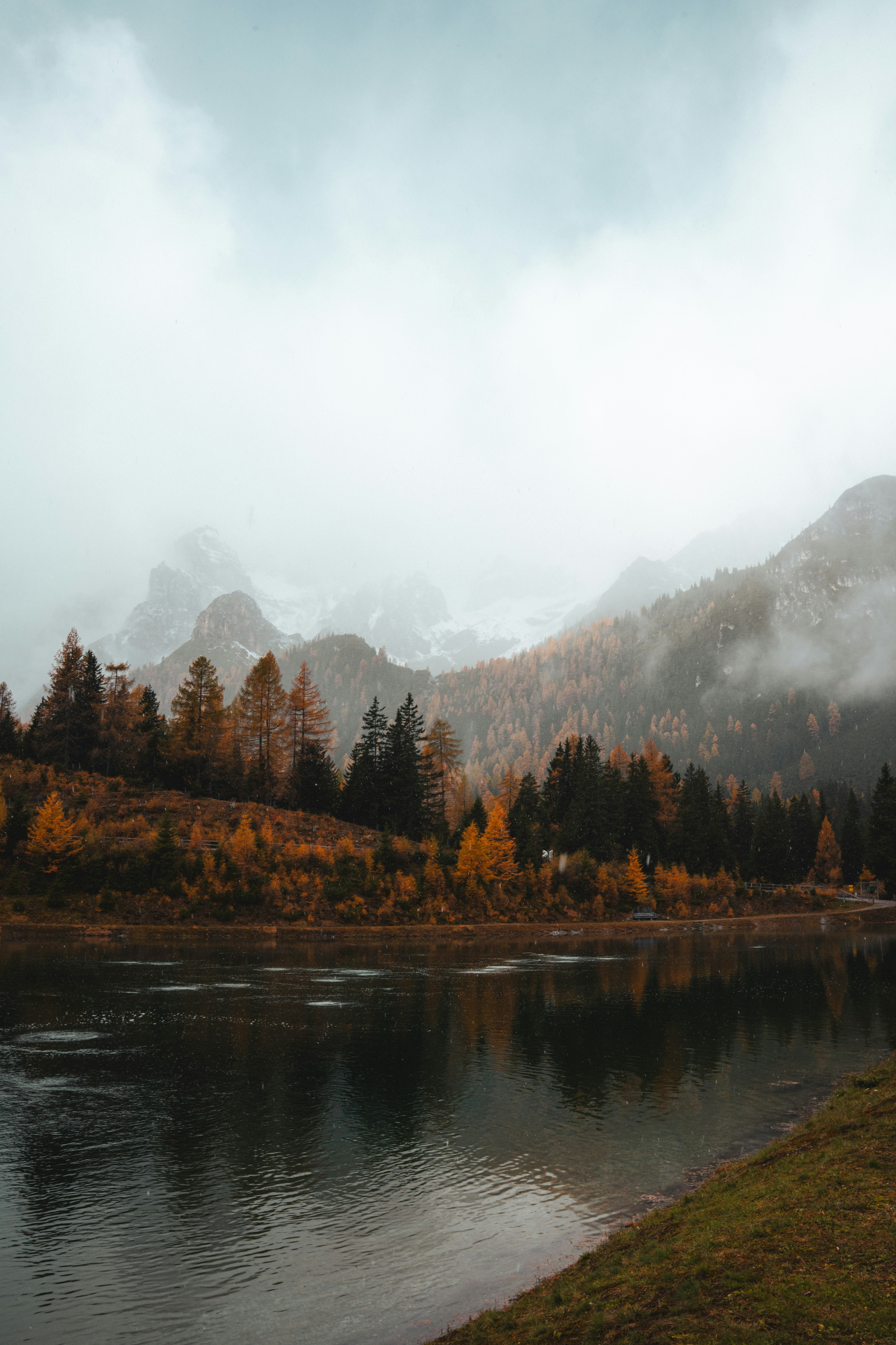 Autumn hush over the misted valley