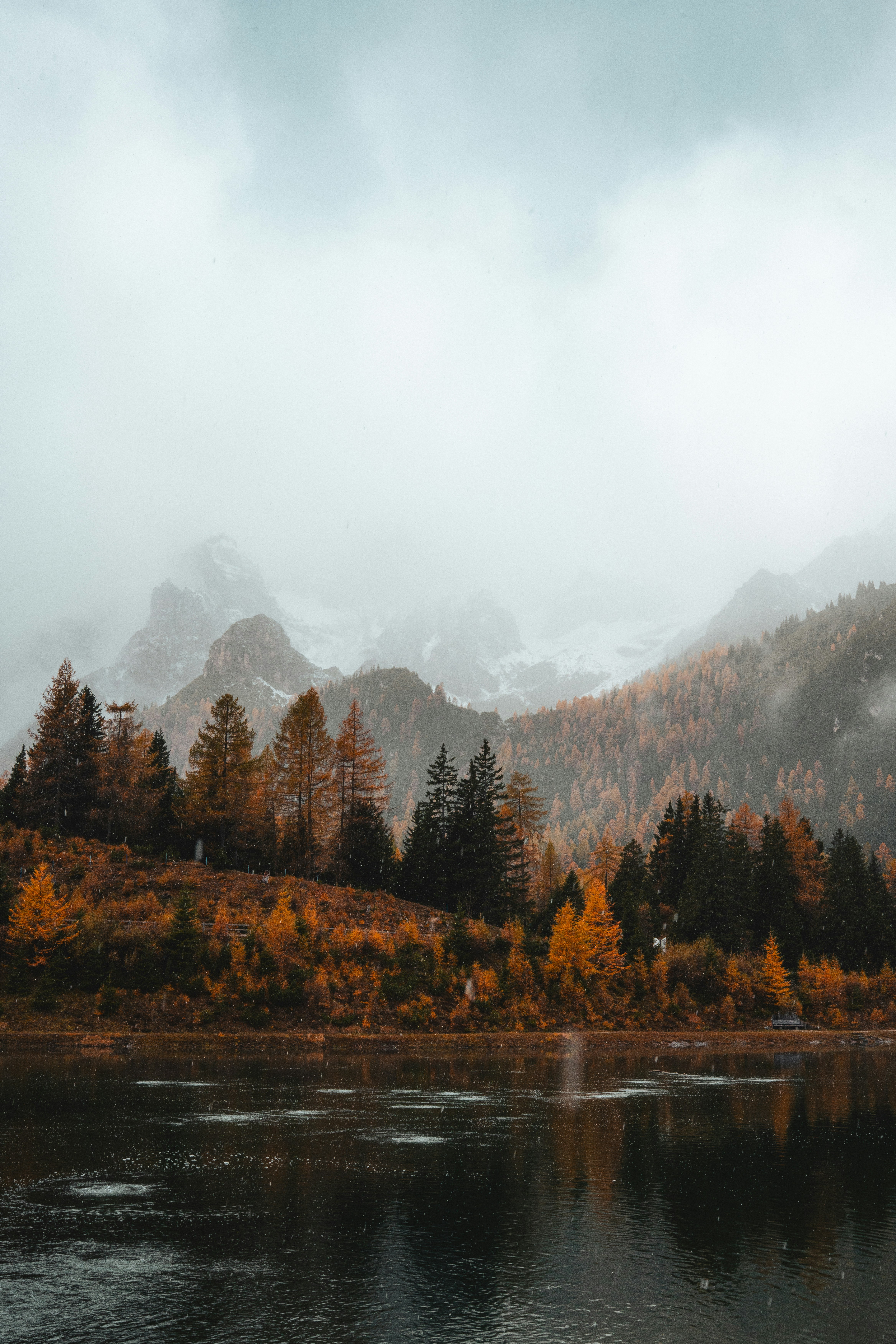 Autumn Ridge Mist Over Silent Lake