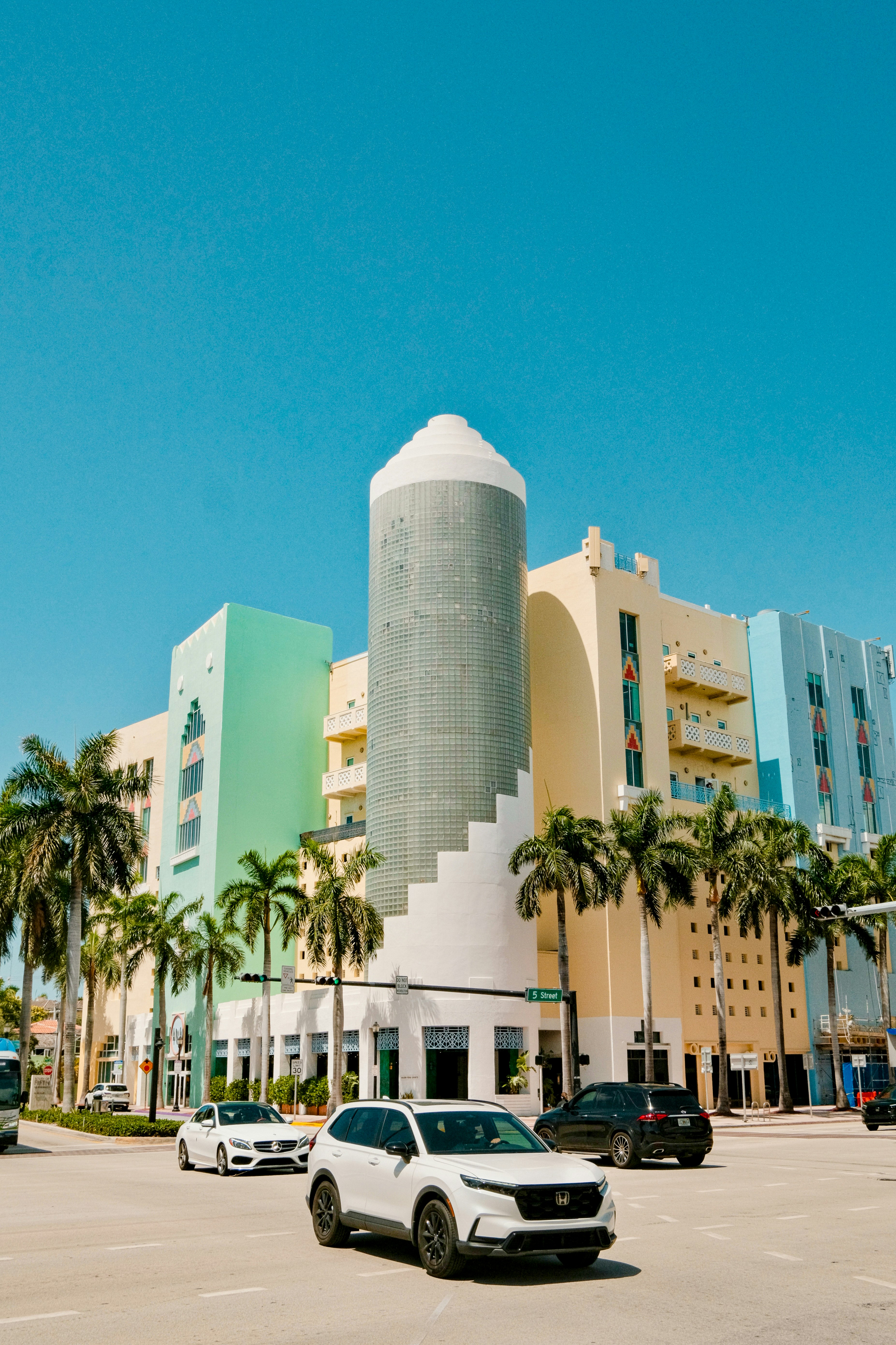 Sunlit Pastel Mirage: Art Deco Southeast Street