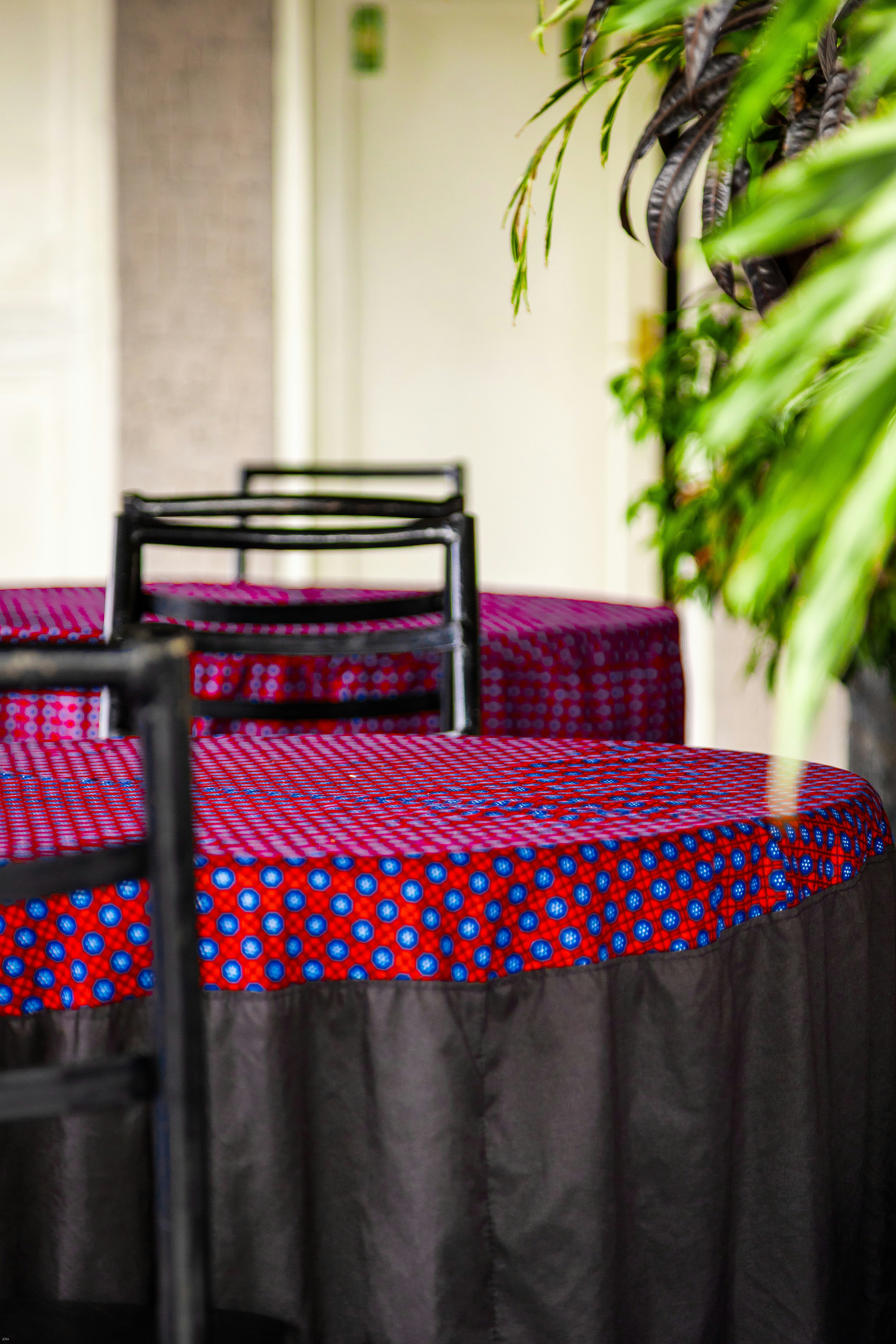 Tablecloth Echoes: A Quiet Corner in a Garden-Influenced Room